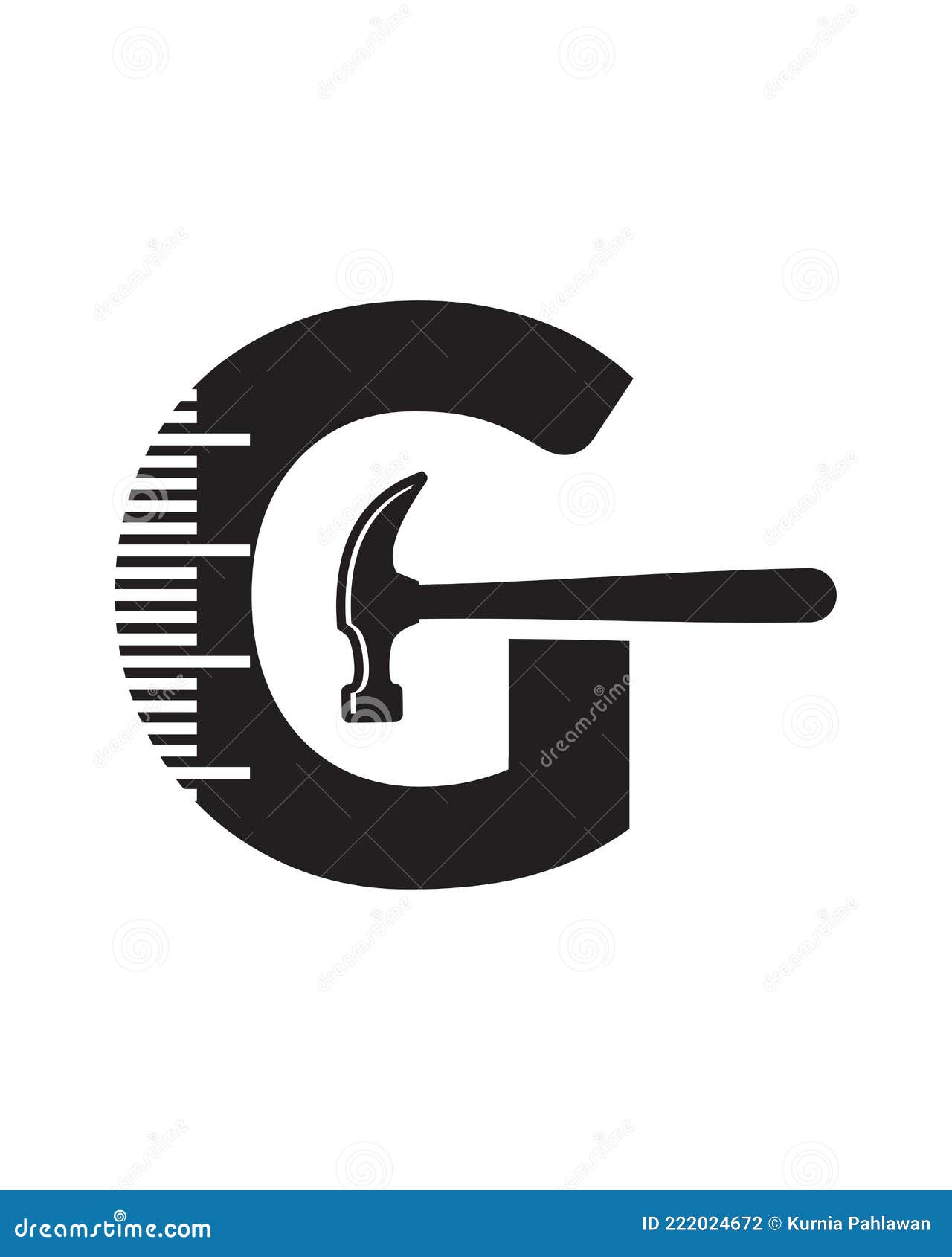 Abstract Hammer and Ruler Logo Stock Vector - Illustration of build ...