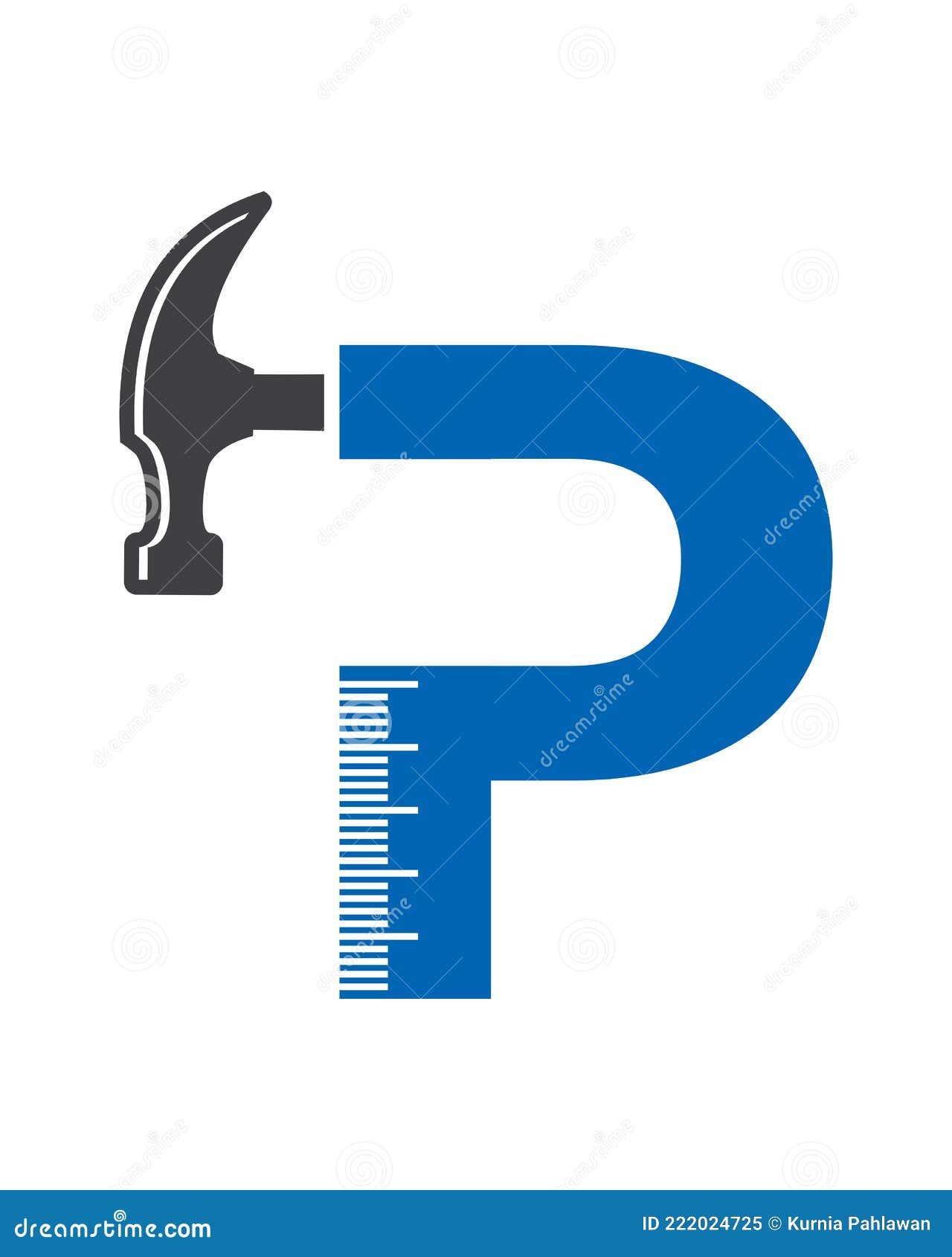 Abstract Hammer and Ruler Logo Stock Vector - Illustration of logo ...
