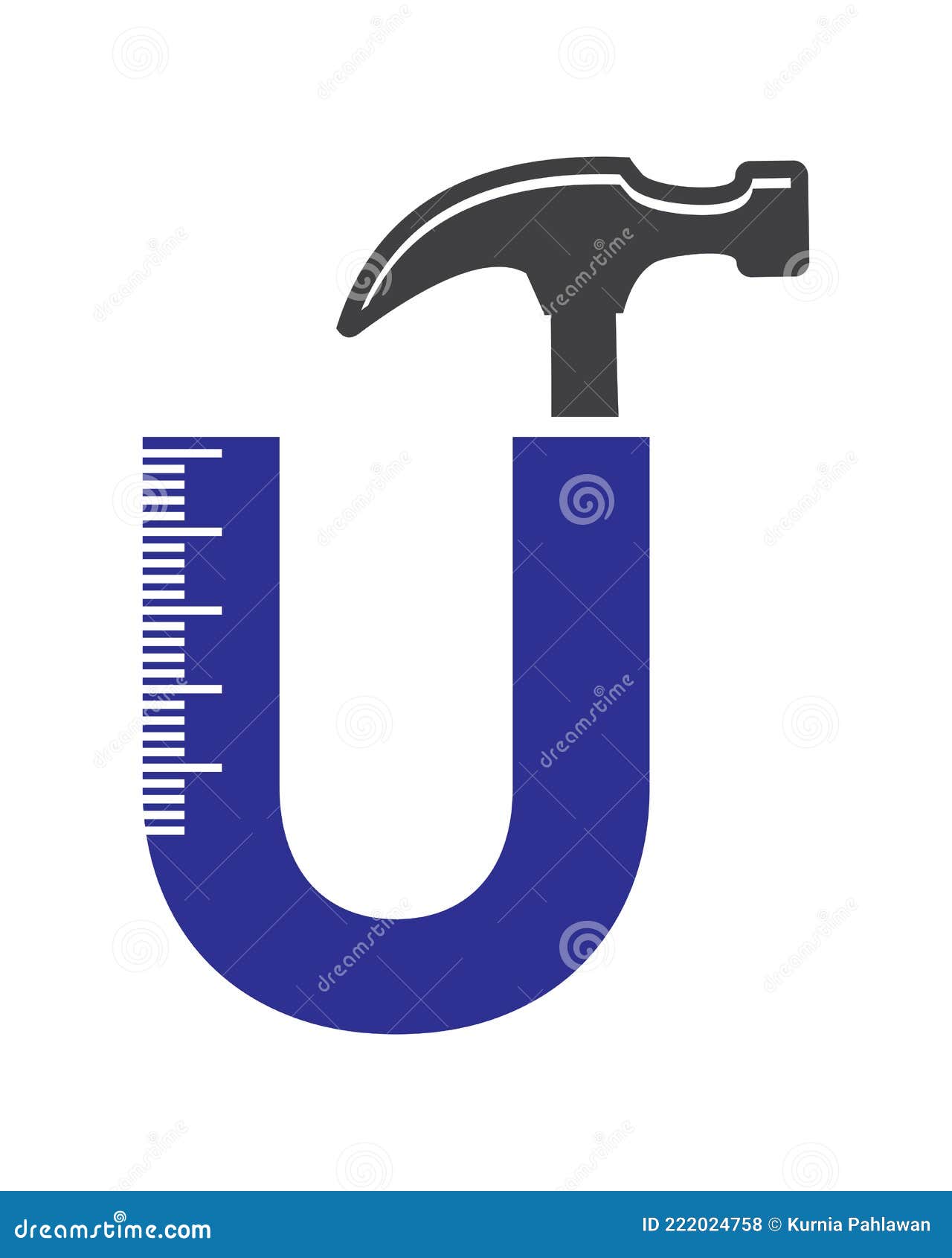Abstract Hammer and Ruler Logo Stock Vector - Illustration of craft ...