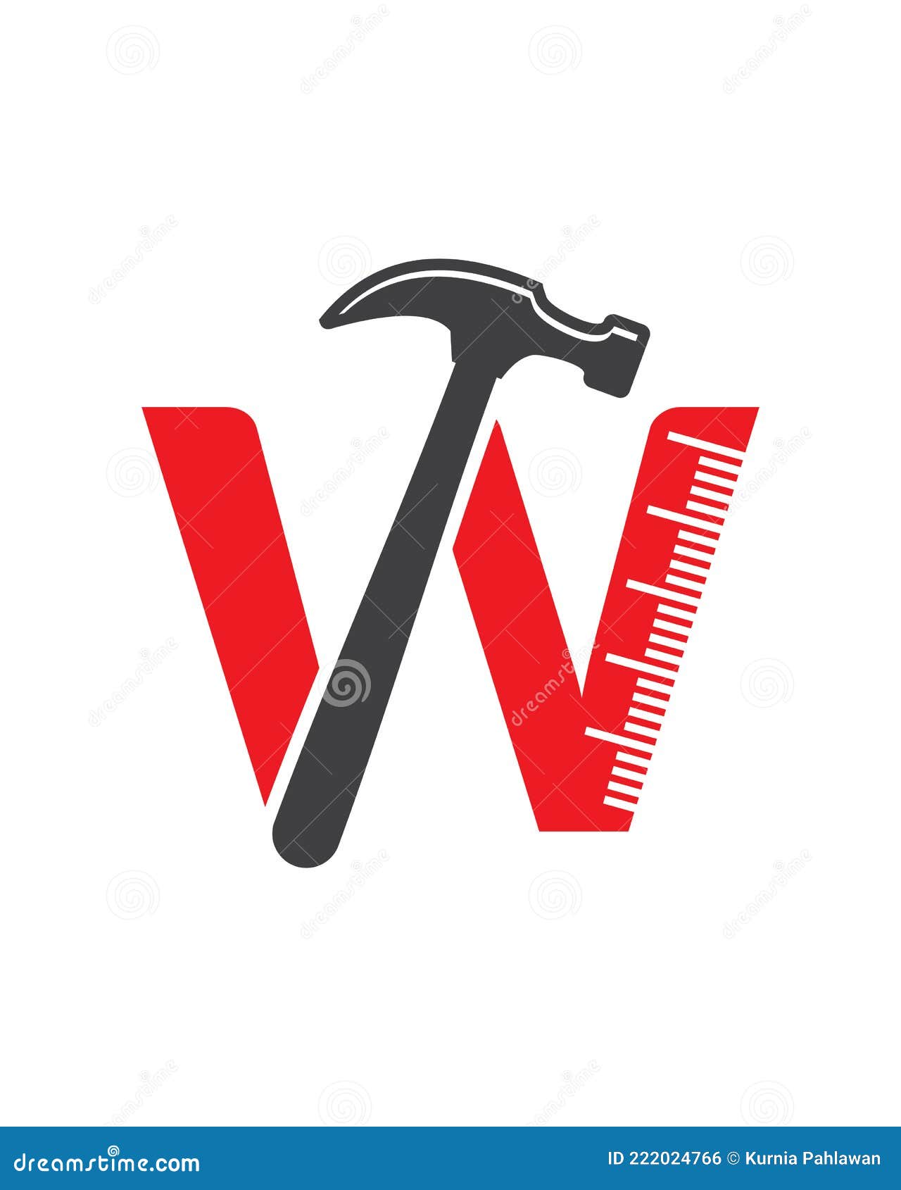 Abstract Hammer and Ruler Logo Stock Vector - Illustration of industry ...