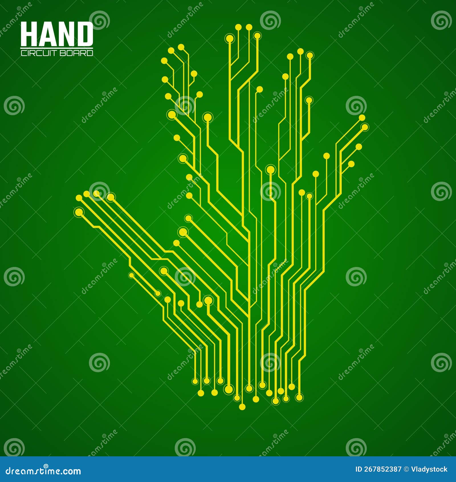 Abstract Hand of Circuit Board, Technology Concept Stock Vector ...