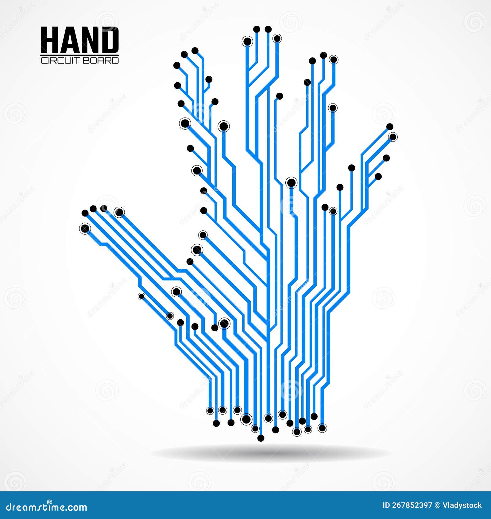Abstract Hand of Circuit Board, Technology Concept Stock Vector ...