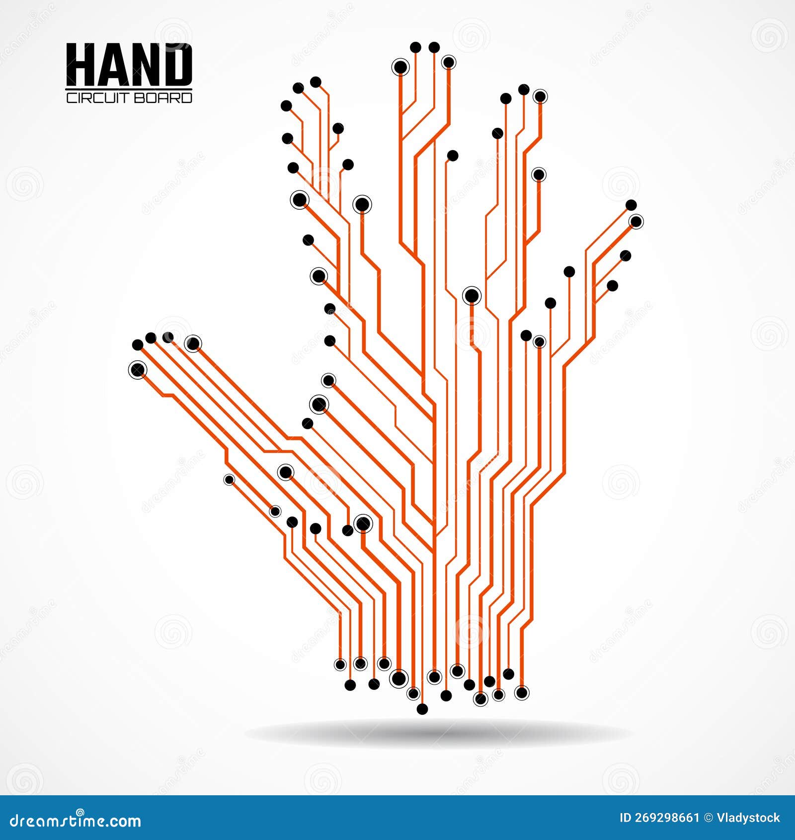 Abstract Hand of Circuit Board, Technology Concept Stock Vector ...