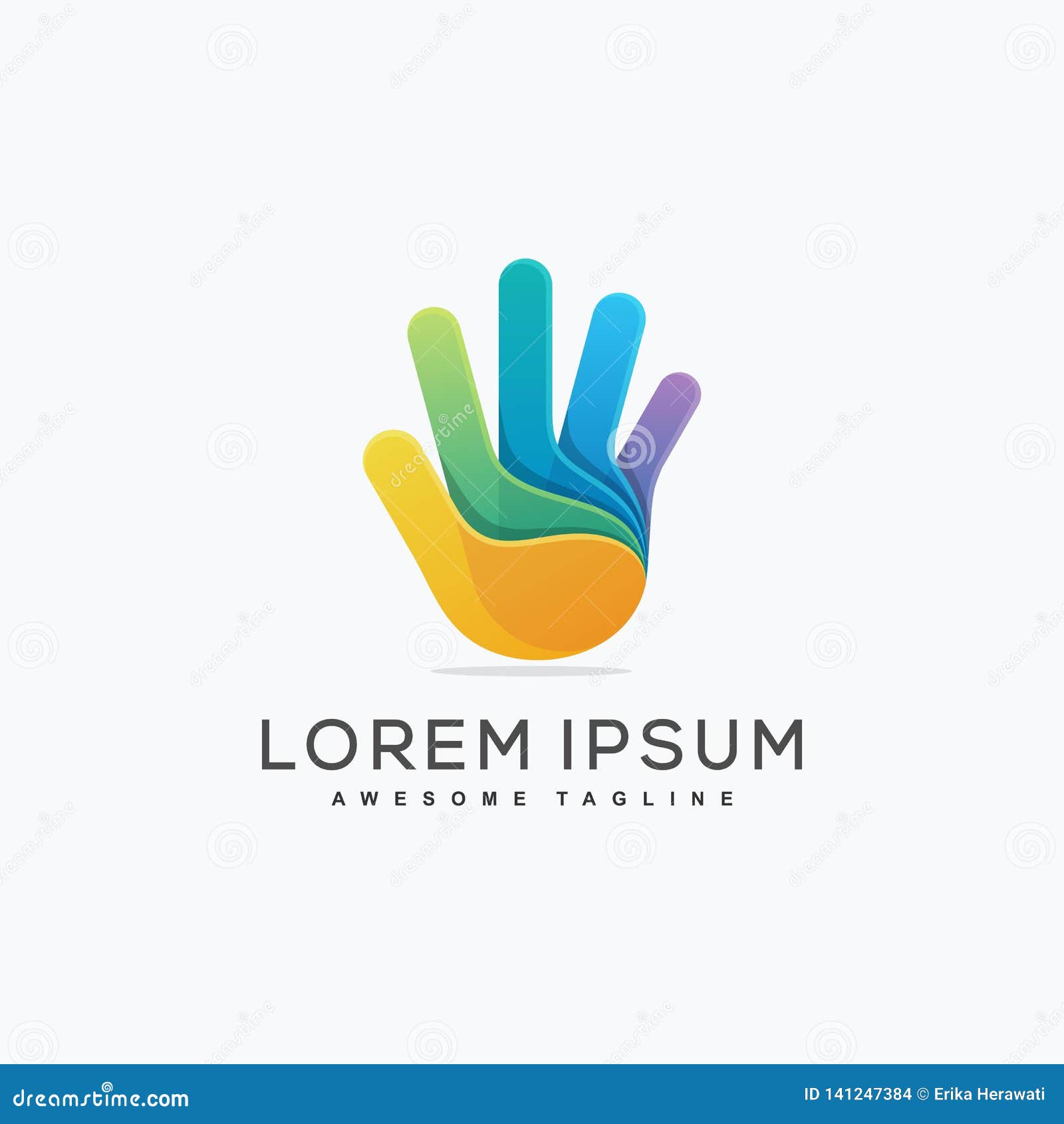 Abstract Hand Concept Illustration Vector Design Template Stock Vector ...