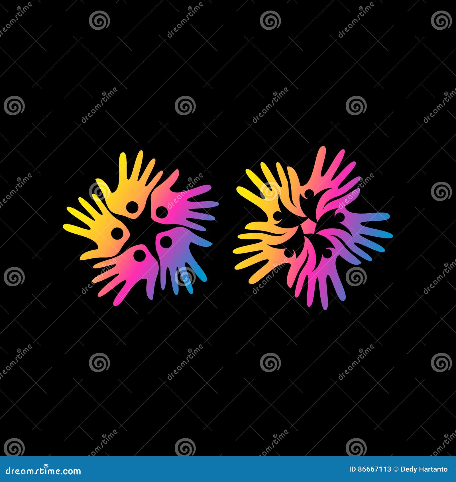 Abstract Hand Crowd Vector Logo Stock Vector - Illustration of nature ...