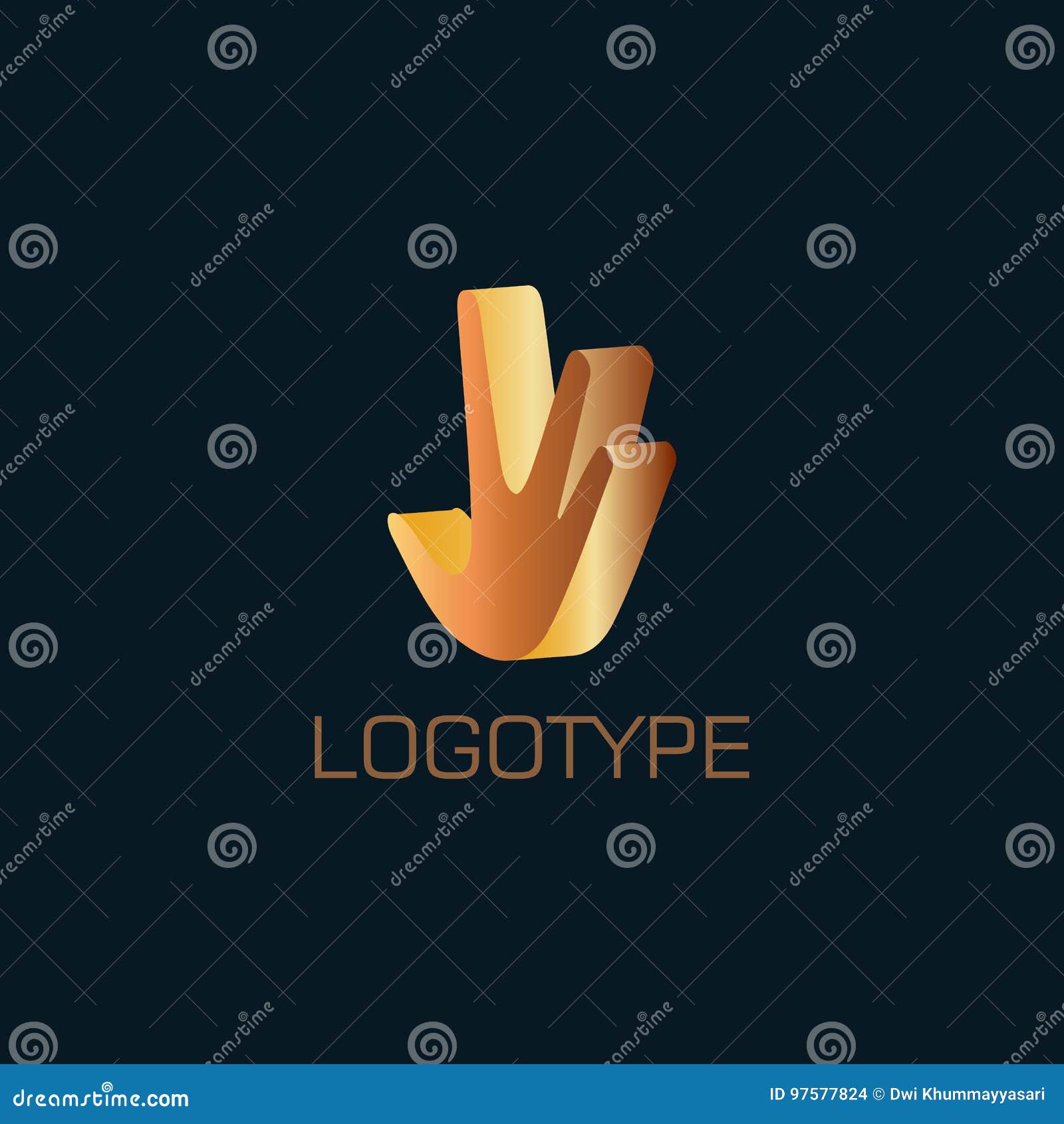 Abstract hand 3d logo stock vector. Illustration of sign - 97577824