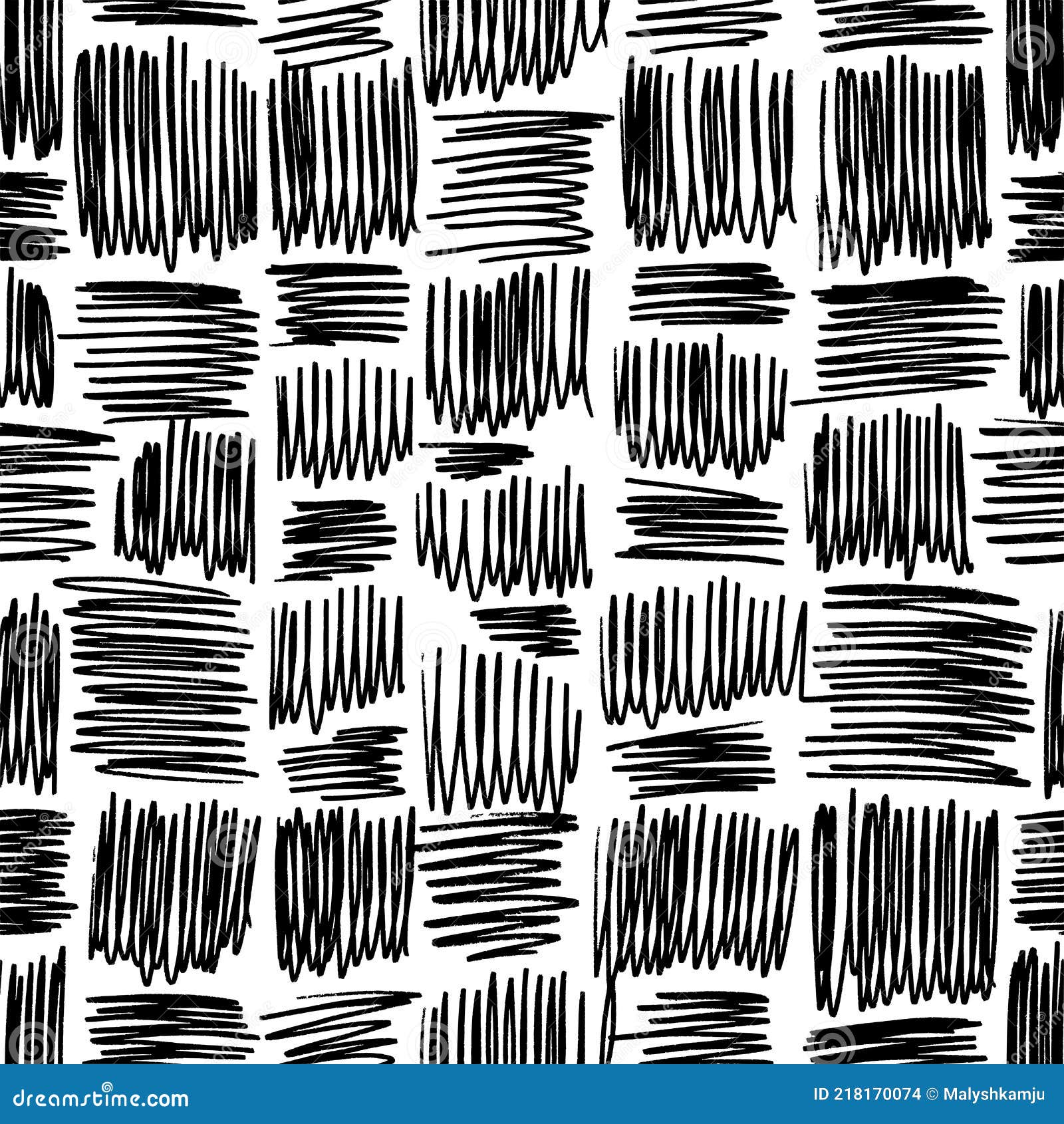 Abstract Hand Drawing Pattern Black and White Stock Vector ...