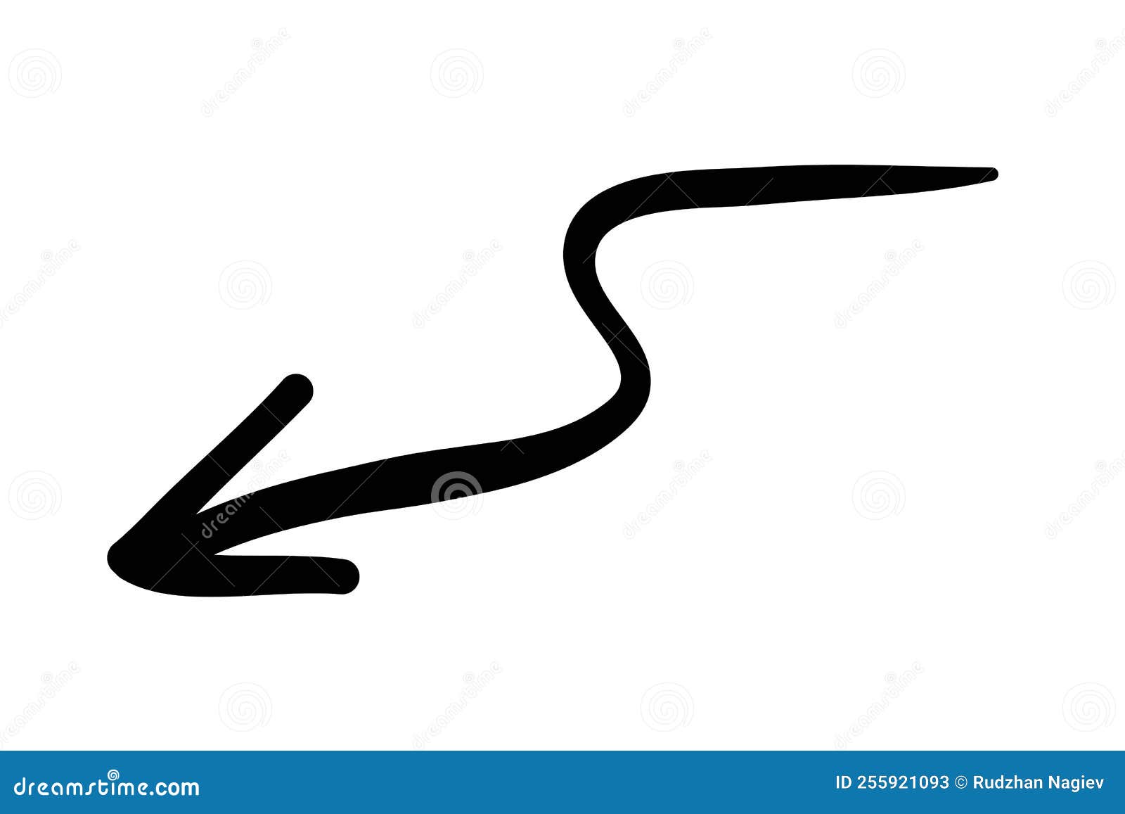 Abstract hand drawn arrow stock vector. Illustration of curved - 255921093