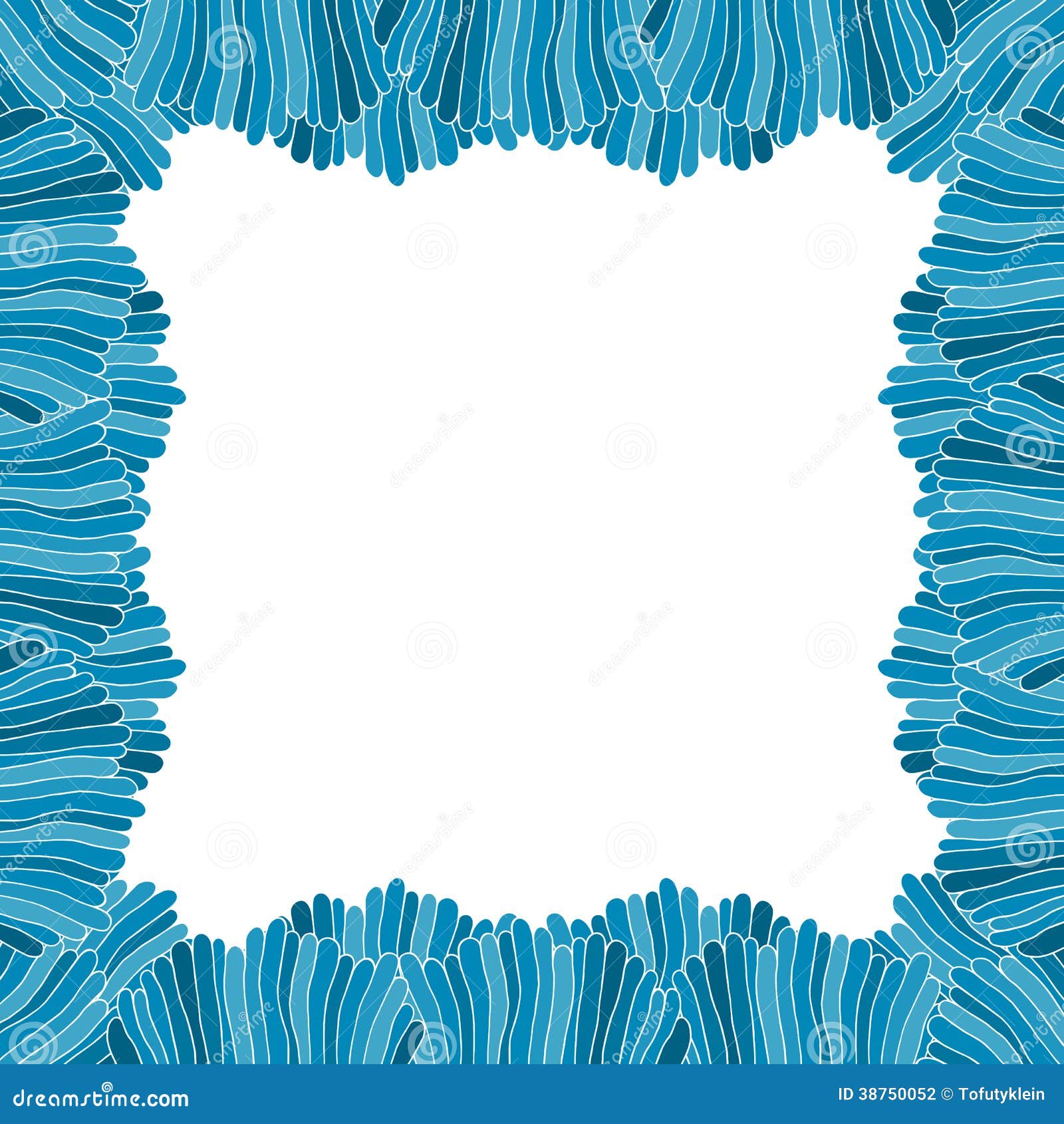 Abstract Hand Drawn Blue Frame Stock Vector - Illustration of endless ...