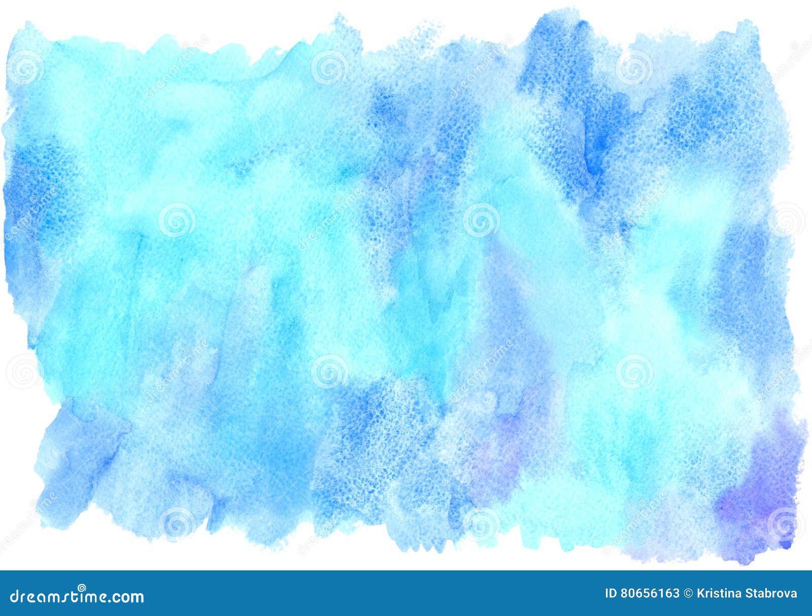 Abstract Hand Drawn Blue Watercolor Blotch Stock Illustration ...