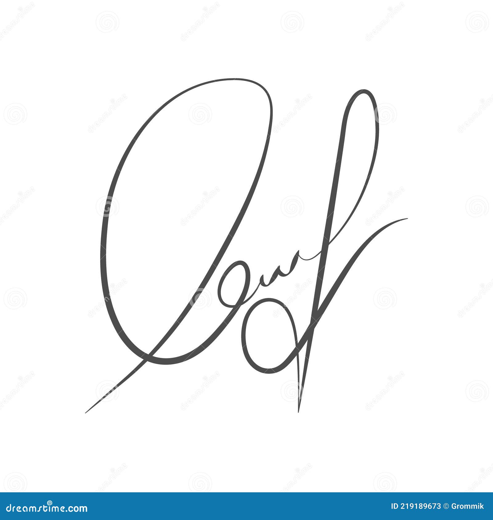 Abstract Hand-drawn Calligraphic Autograph. Custom Manual Signature for ...