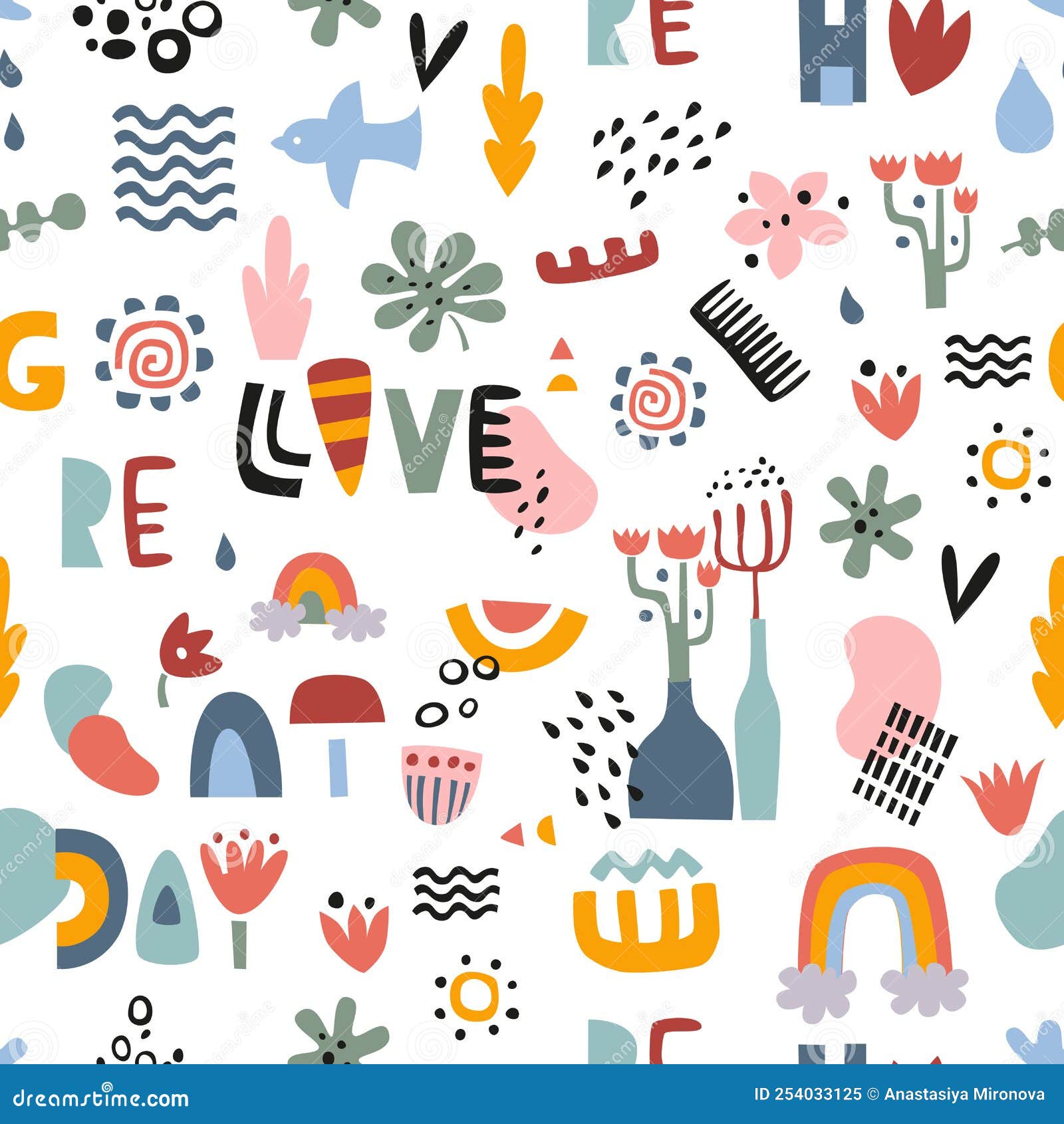 Abstract hand-drawn card stock vector. Illustration of trendy - 254033125