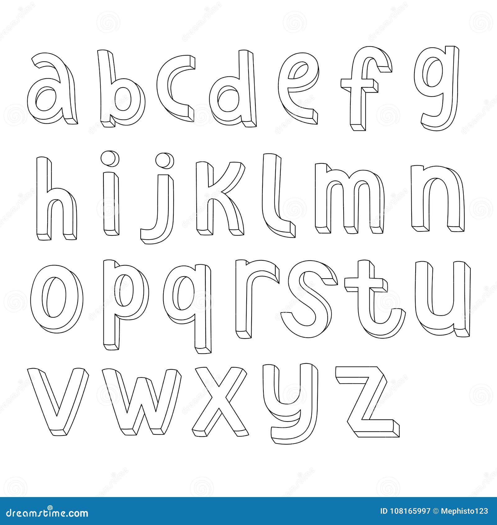 Abstract Hand-drawn Color Doodle Alphabet. Stock Vector - Illustration ...