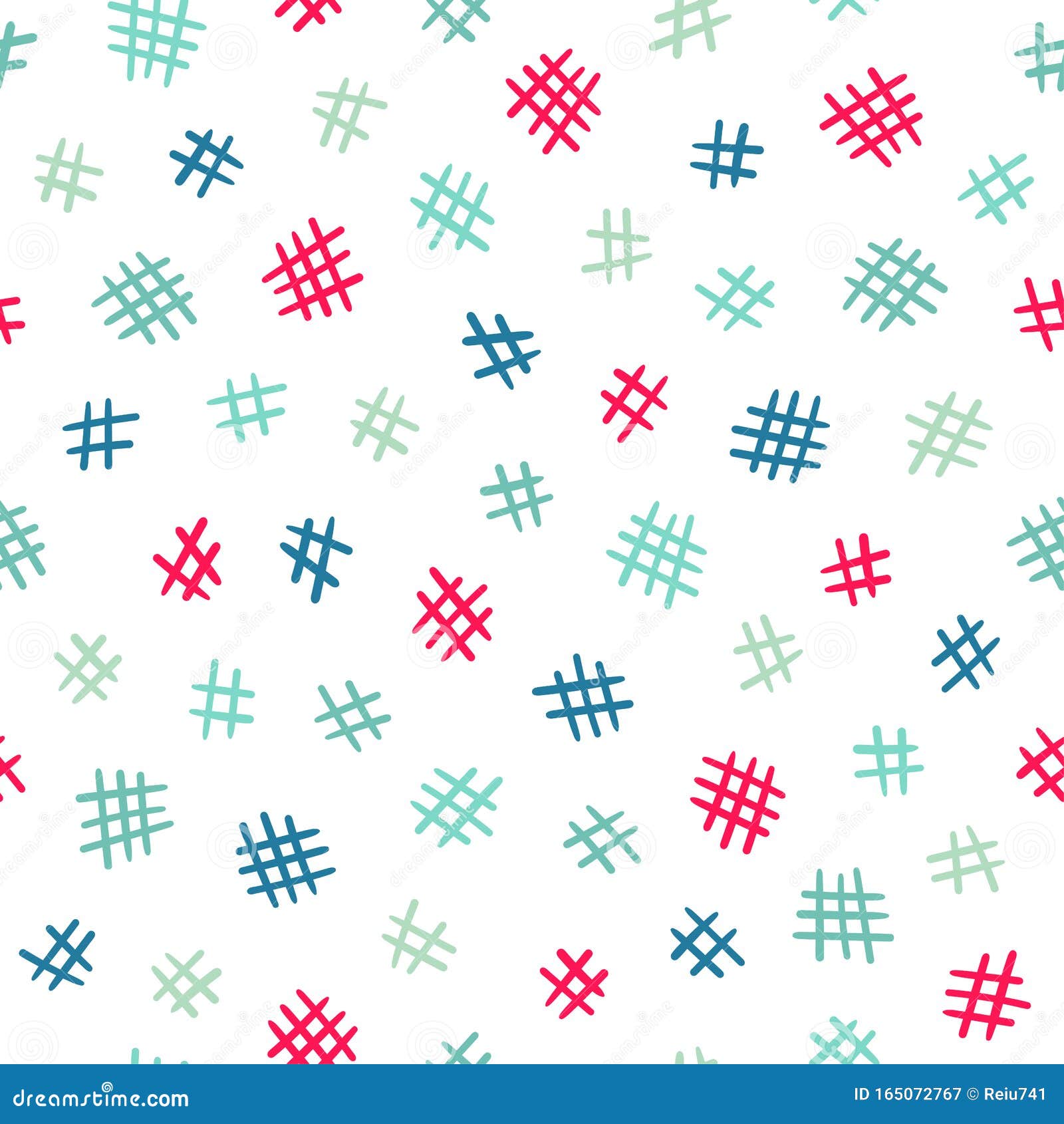 Abstract Hand Drawn Doodle Grid Seamless Pattern Stock Vector ...