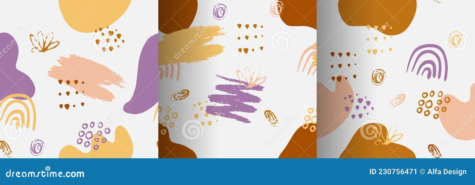 Abstract Hand Drawn Element Seamless Pattern Stock Illustration ...