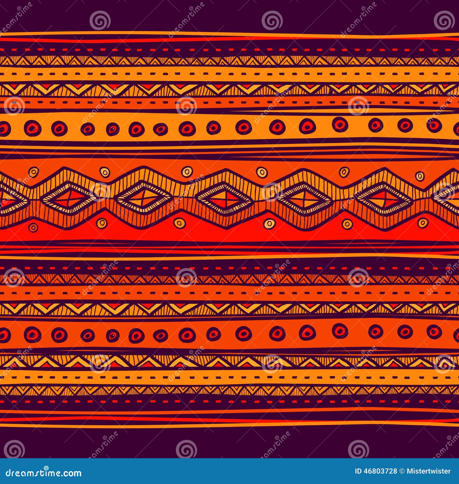 Abstract Hand-drawn Ethno Pattern, Tribal Stock Vector - Illustration ...