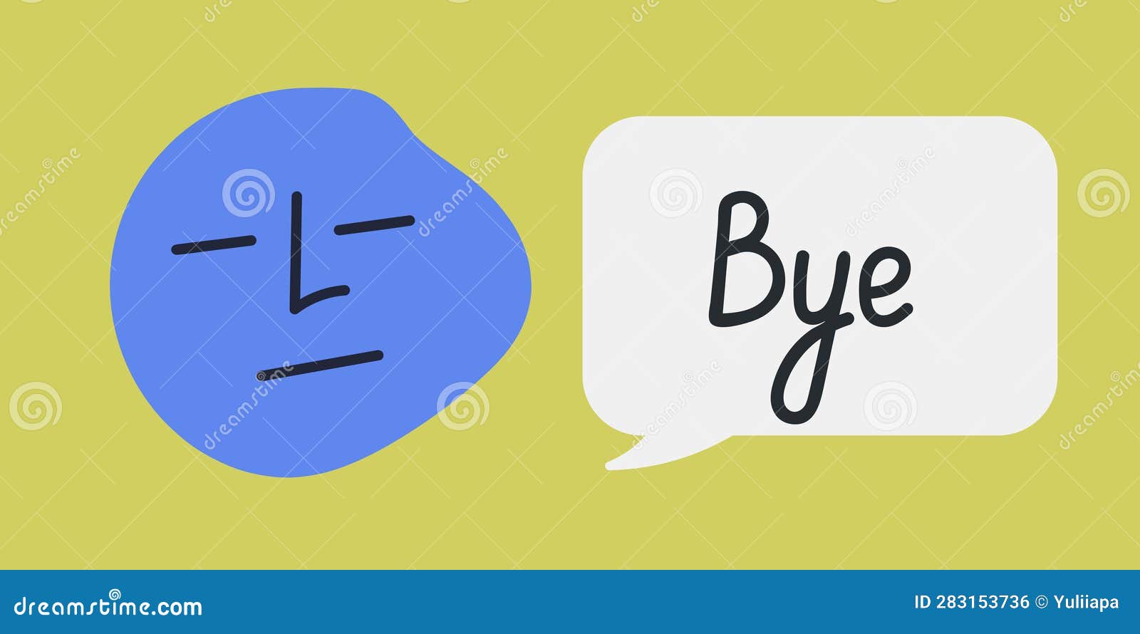 Abstract Hand Drawn Face with Sad Expression and Emotion. Speech Bubble ...