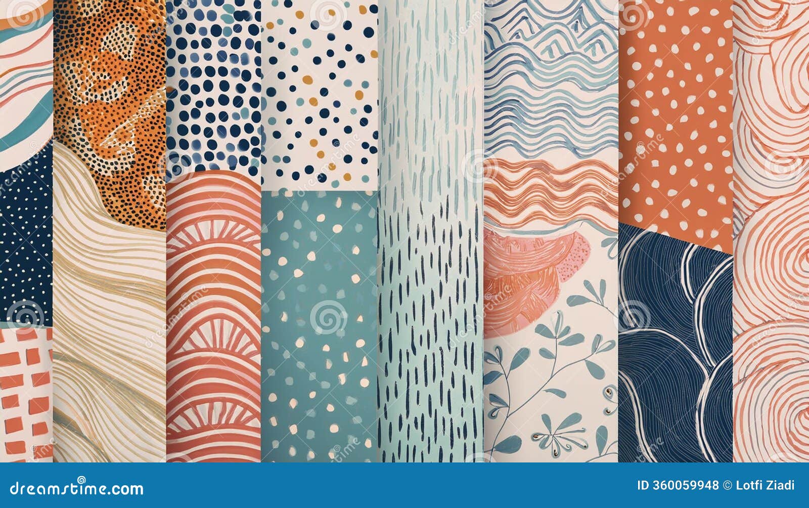 Abstract Hand Drawn Geometric Simple Minimalistic Seamless Patterns Set ...