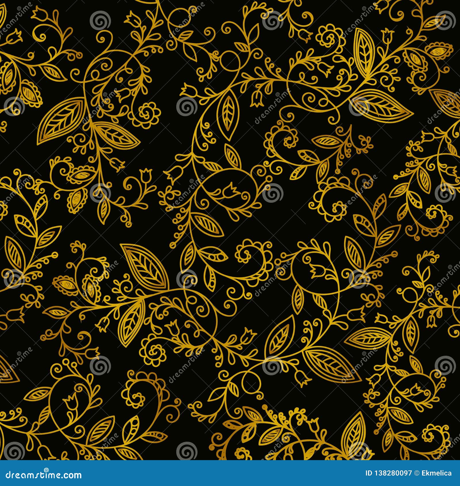 Abstract Hand Drawn Gold Pattern Stock Vector - Illustration of ...