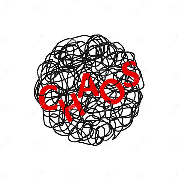 Abstract Hand Drawn Illustration of Chaos Over Tangled Mess Scribble or ...