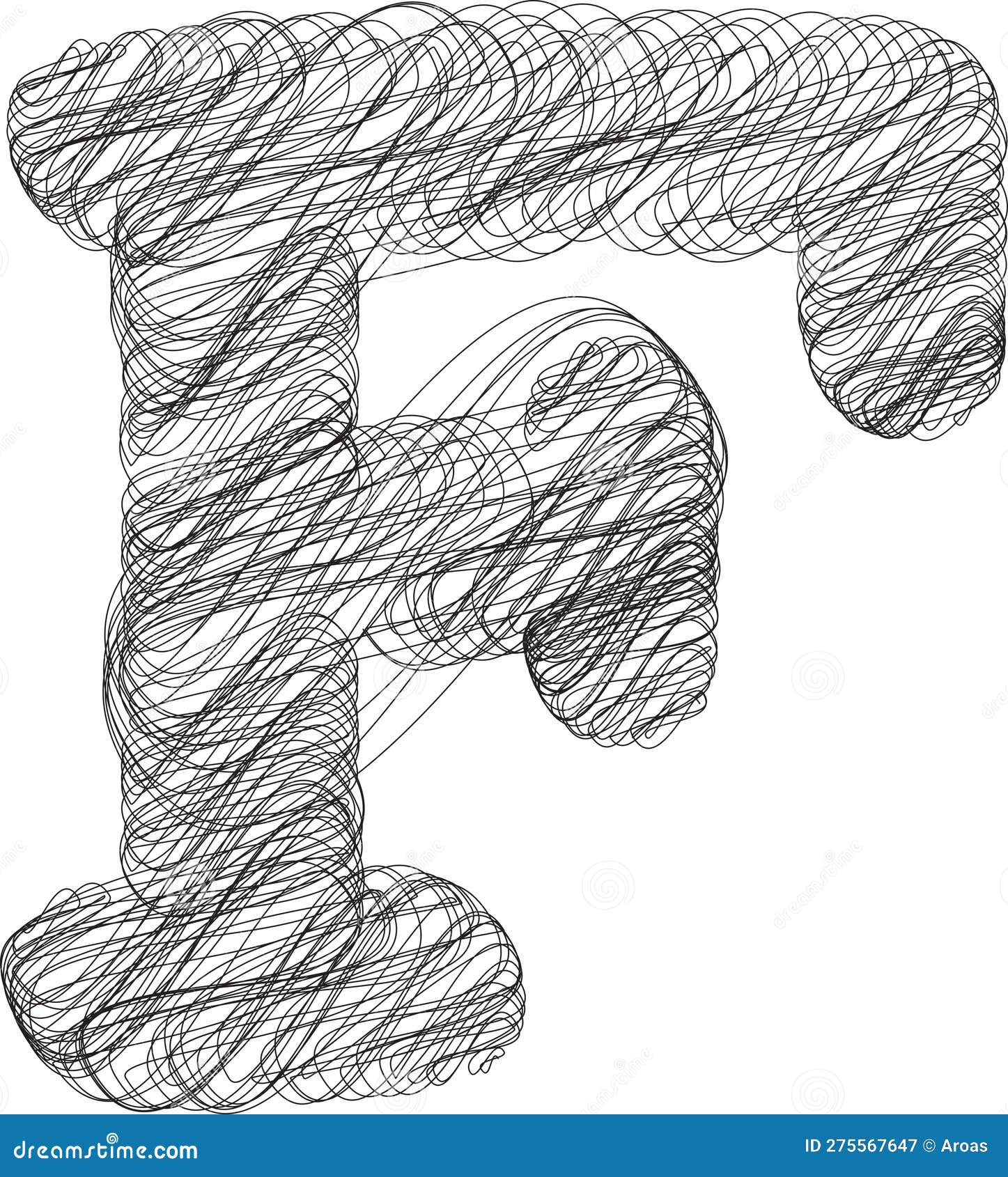 Abstract Hand Drawn Letter F Stock Vector - Illustration of scratch ...