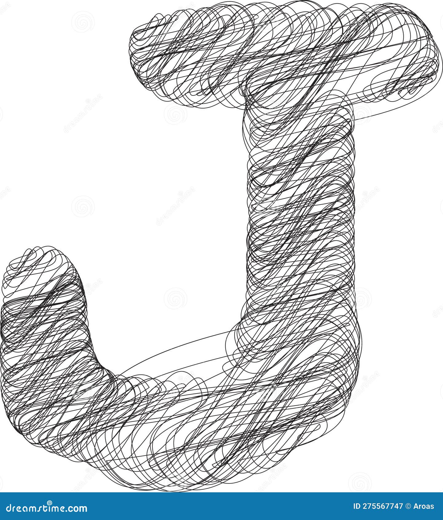 Abstract Hand Drawn Letter J Stock Vector - Illustration of rough, draw ...