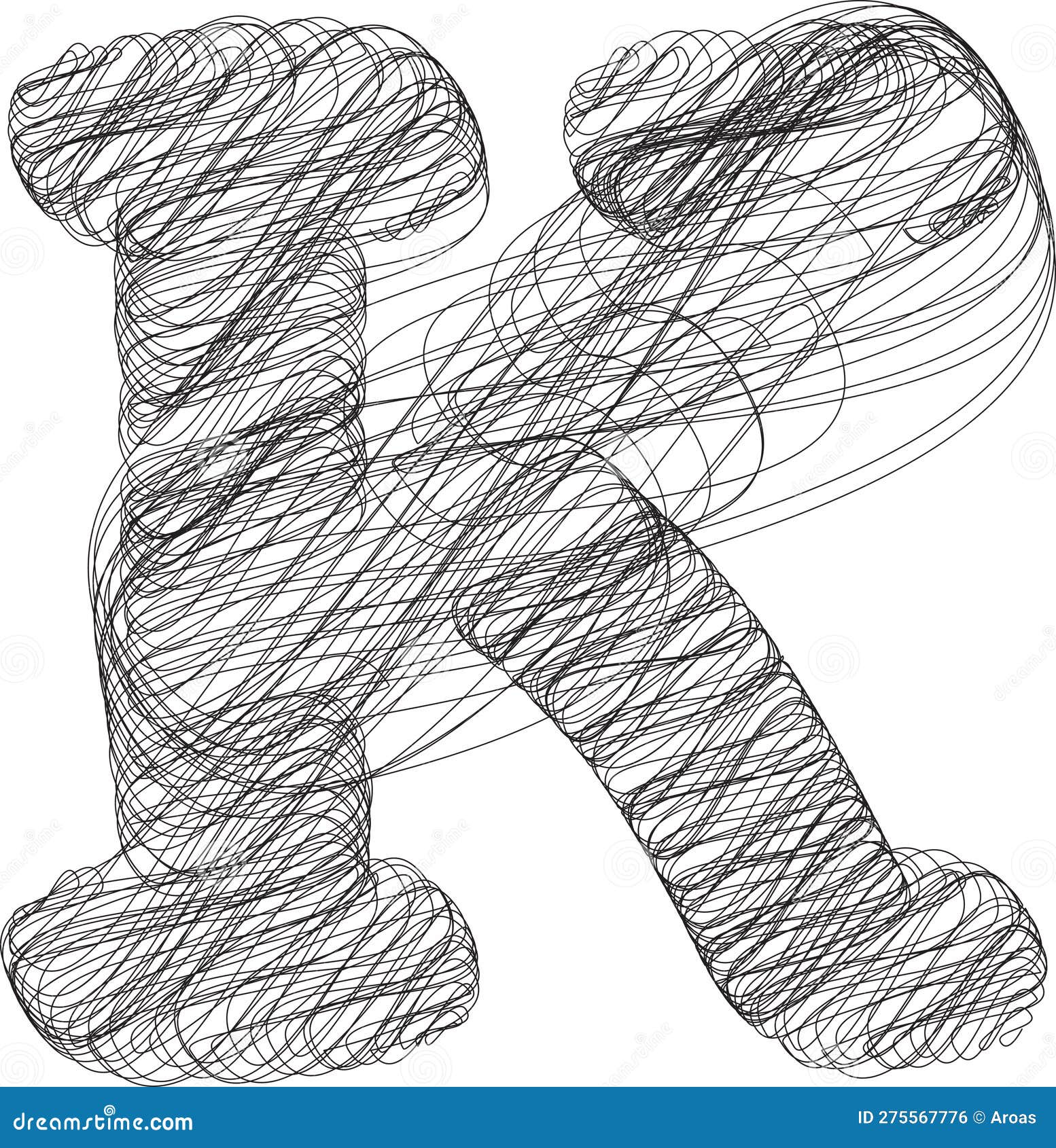 Abstract Hand Drawn Letter K Stock Vector - Illustration of vector ...