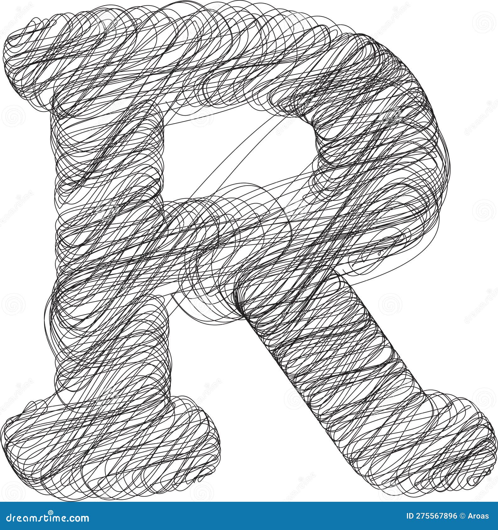 Abstract Hand Drawn Letter R Stock Vector - Illustration of caps ...
