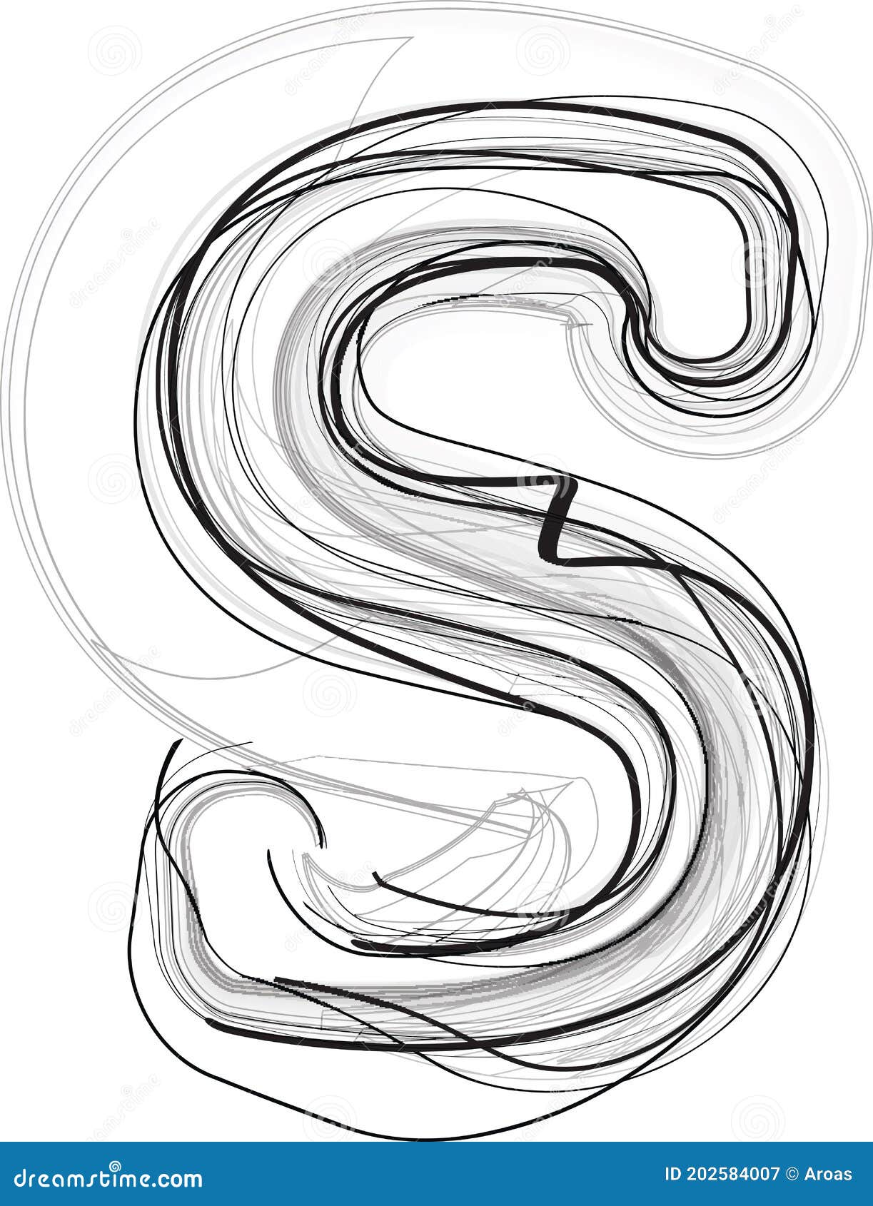 Abstract Hand Drawn Letter S Stock Vector - Illustration of caps ...