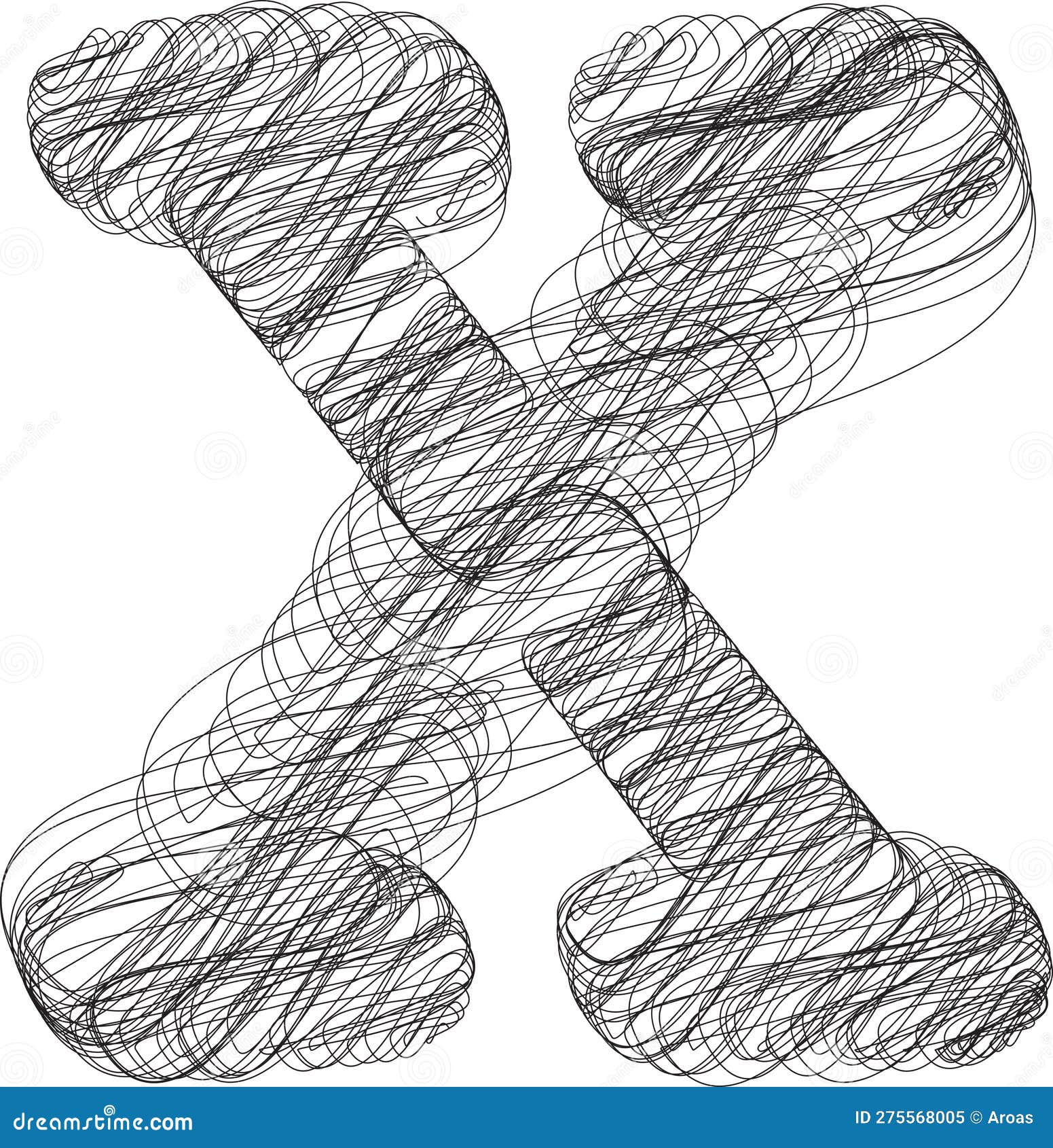 Abstract Hand Drawn Letter X Stock Vector - Illustration of sketch ...
