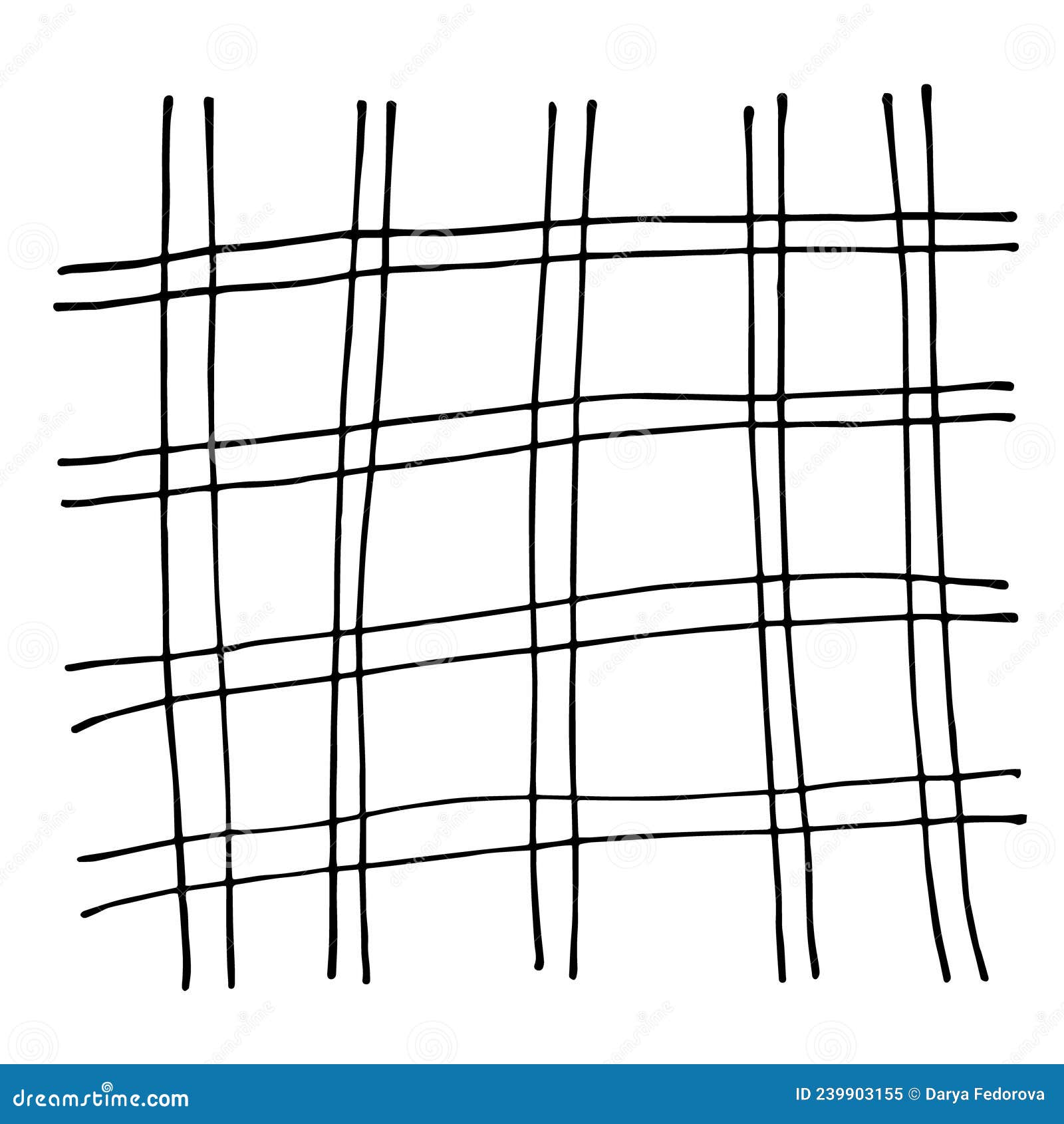 Abstract Hand Drawn Monochrome Doodle Vector Checkered Pattern Stock ...