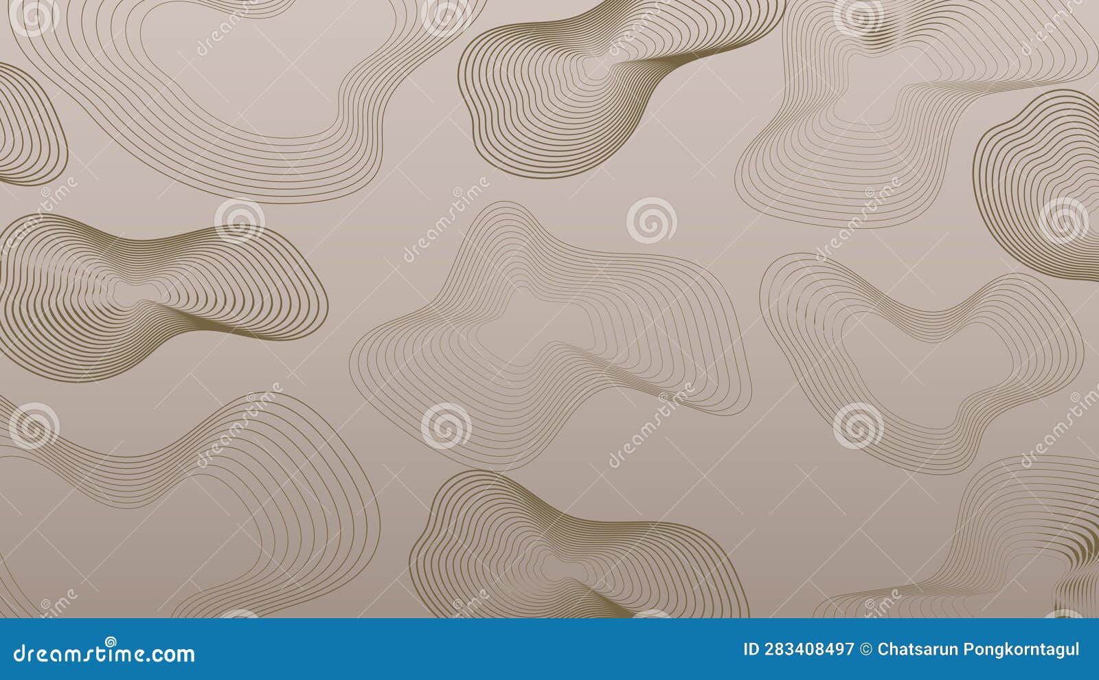 Abstract Hand Drawn Organic Shape Pattern with Lines Elements on Brown ...