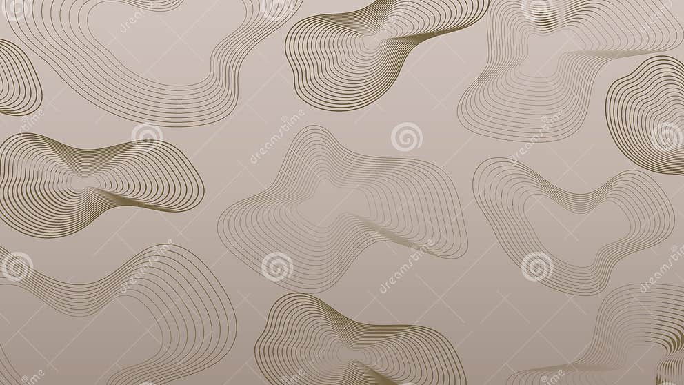 Abstract Hand Drawn Organic Shape Pattern with Lines Elements on Brown ...
