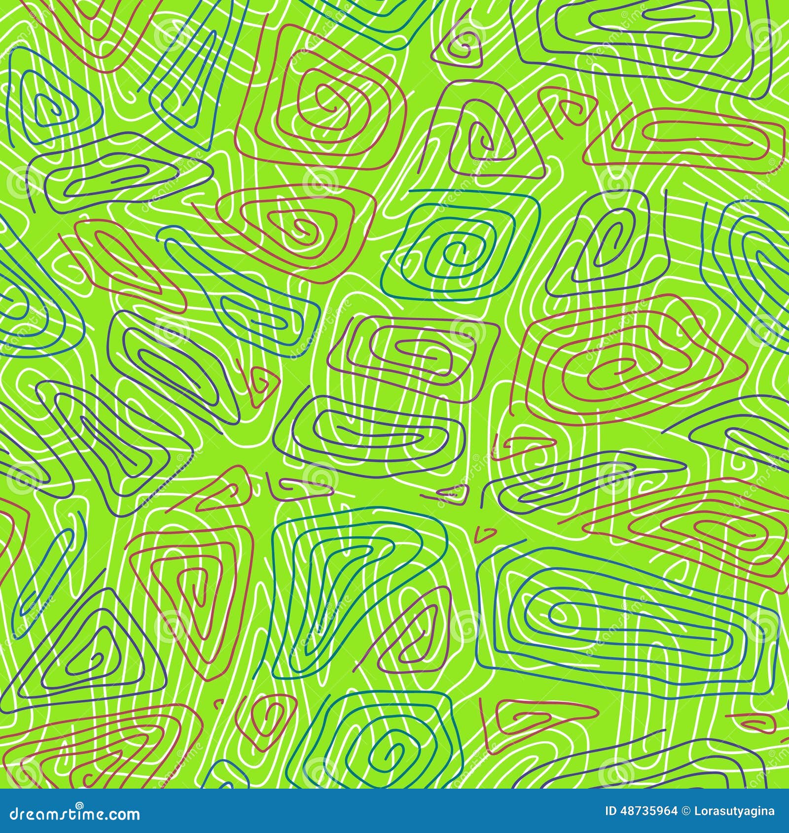 Abstract Hand-drawn Ornamental Pattern. Stylized Seamless Texture with ...