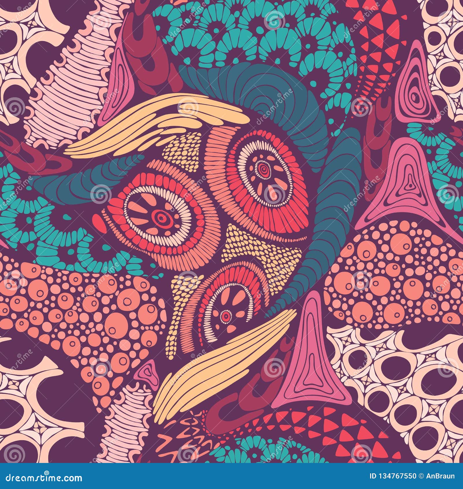 Abstract Hand-drawn Pattern Stock Vector - Illustration of decorative ...