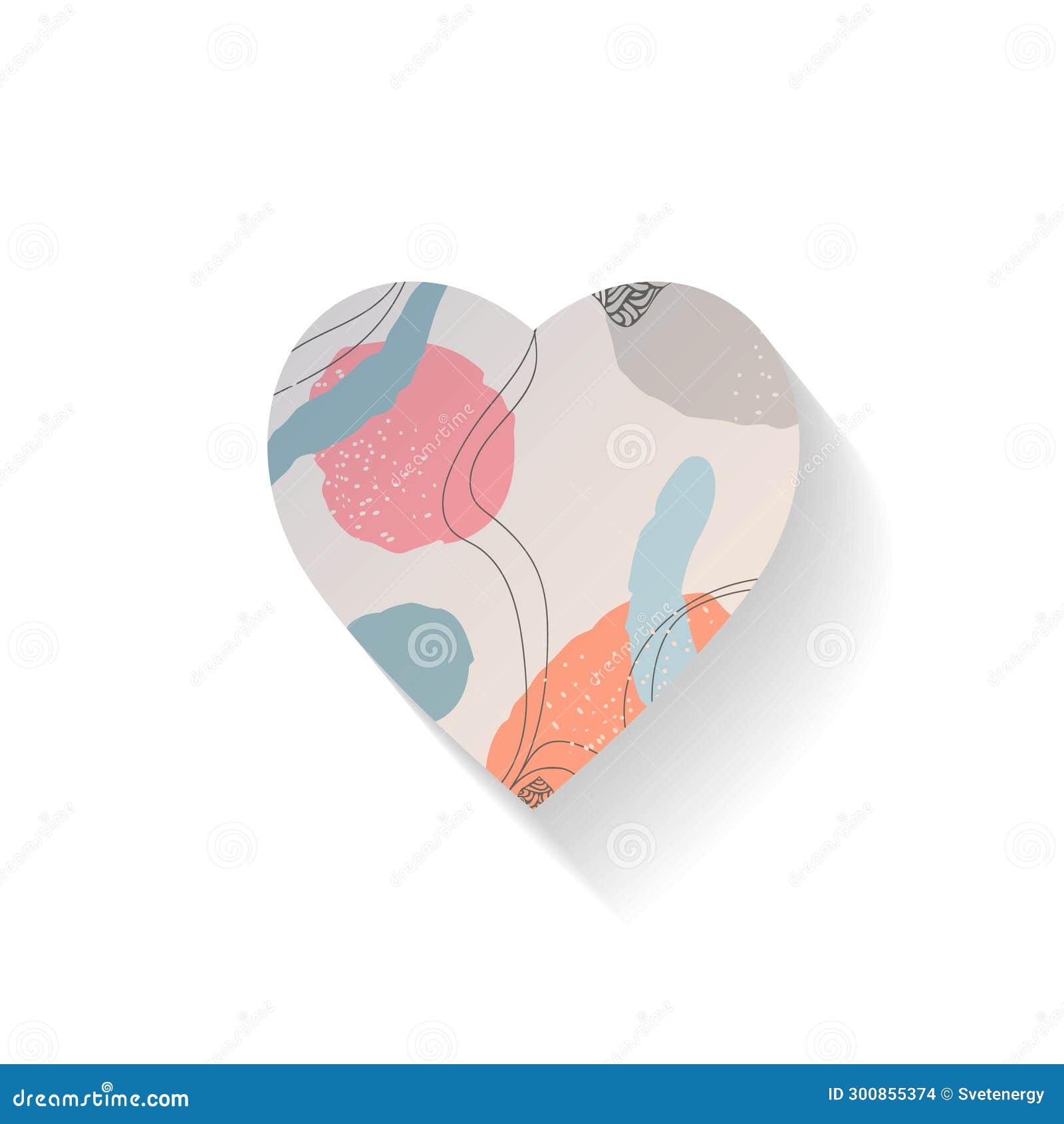 Abstract Hand-drawn Pattern in the Shape of a Heart. a Design Element ...