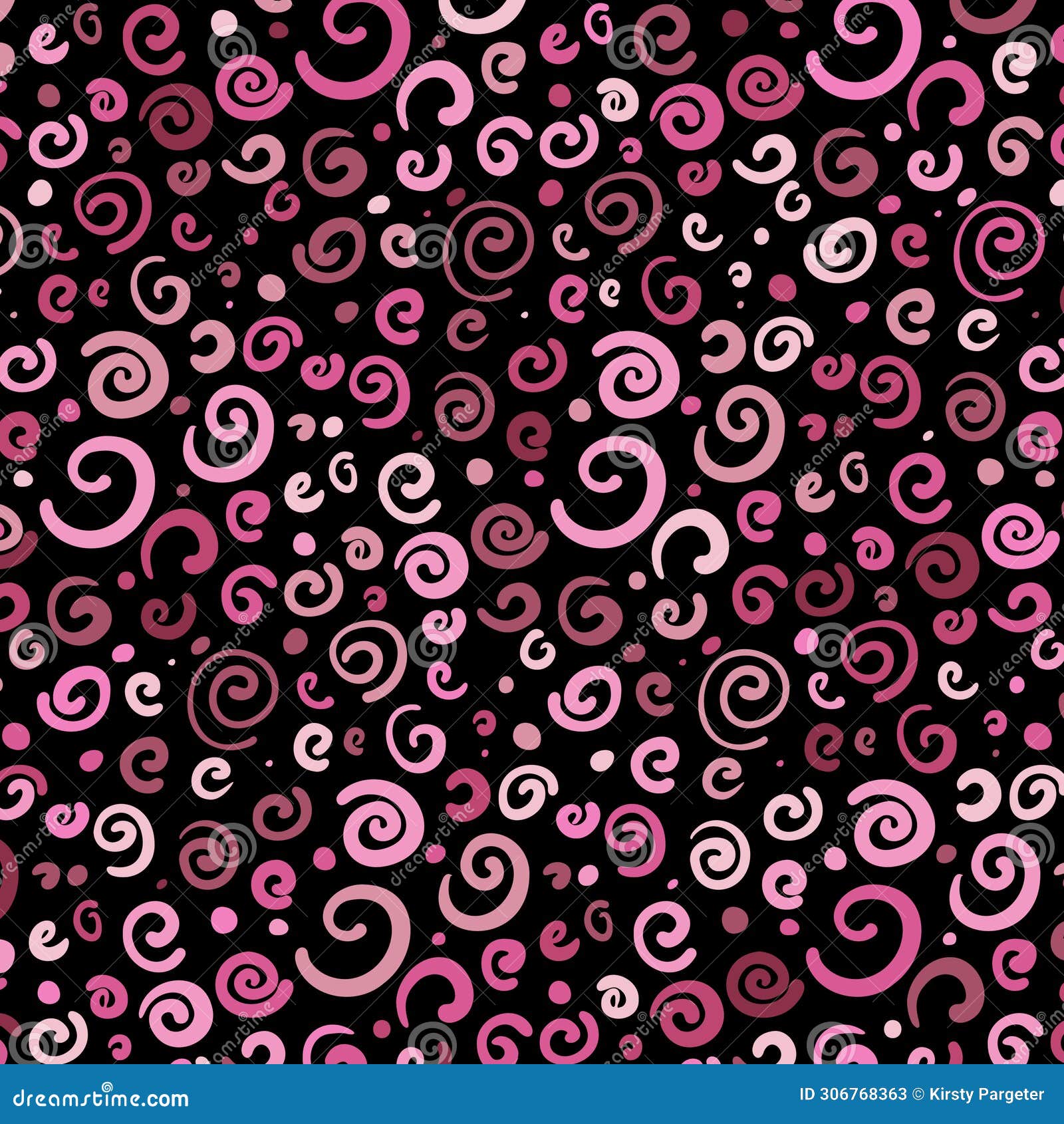 Abstract Hand Drawn Pink Swirls Pattern Background Stock Vector ...