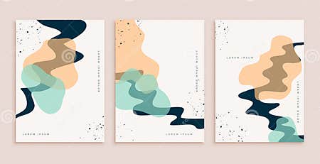 Abstract Hand Drawn Poster Design Set Stock Vector - Illustration of ...