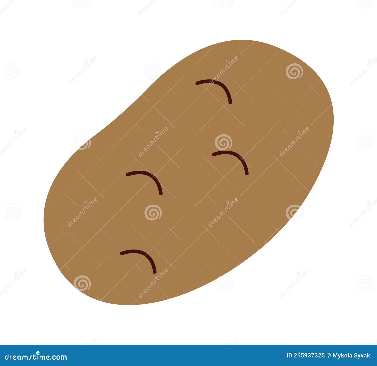 Abstract Hand Drawn Potato Flat Icon Stock Vector - Illustration of ...