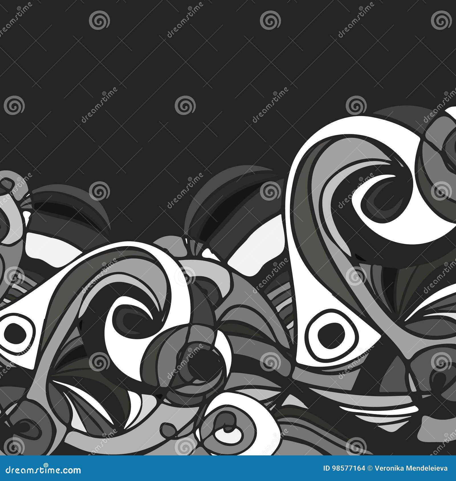 Abstract Hand-drawn Retro Waves Pattern, Wavy Background Stock Vector ...