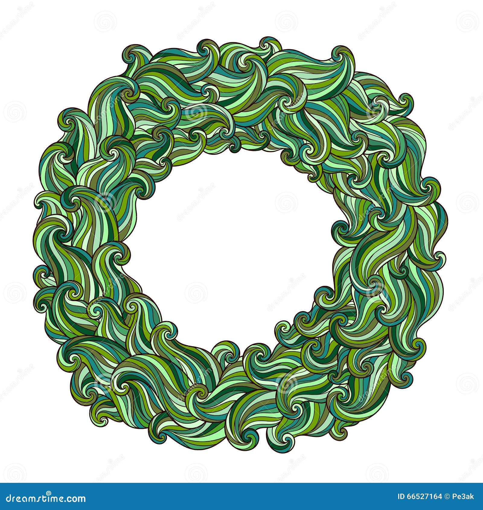 Abstract Hand-drawn Round Pattern, Waves Background Stock Vector ...