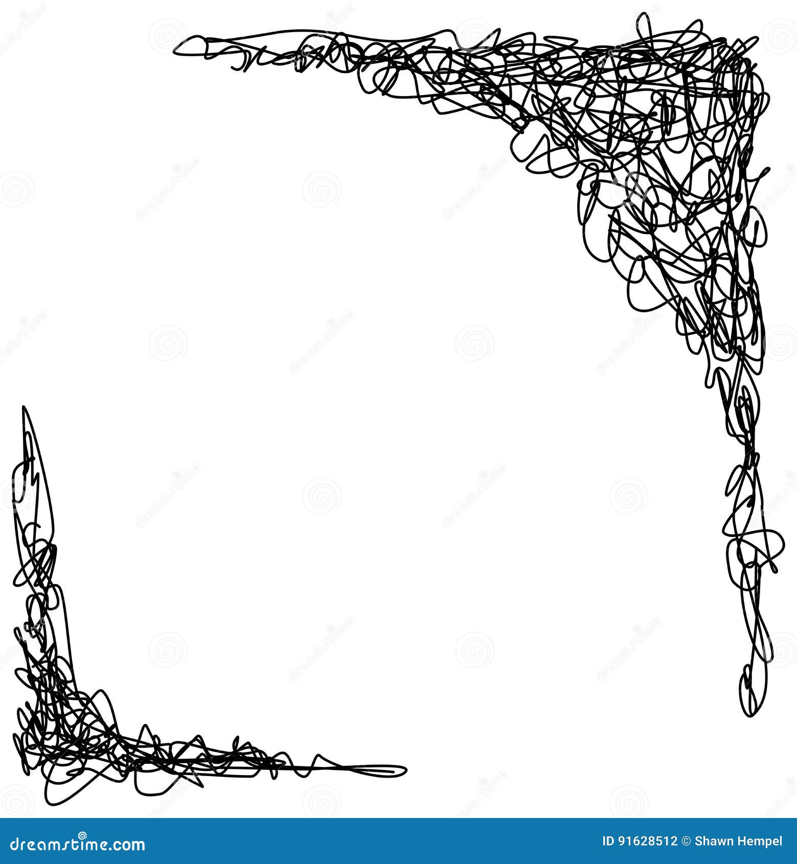 Abstract Hand Drawn Scribble Doodle Corners Stock Illustration ...