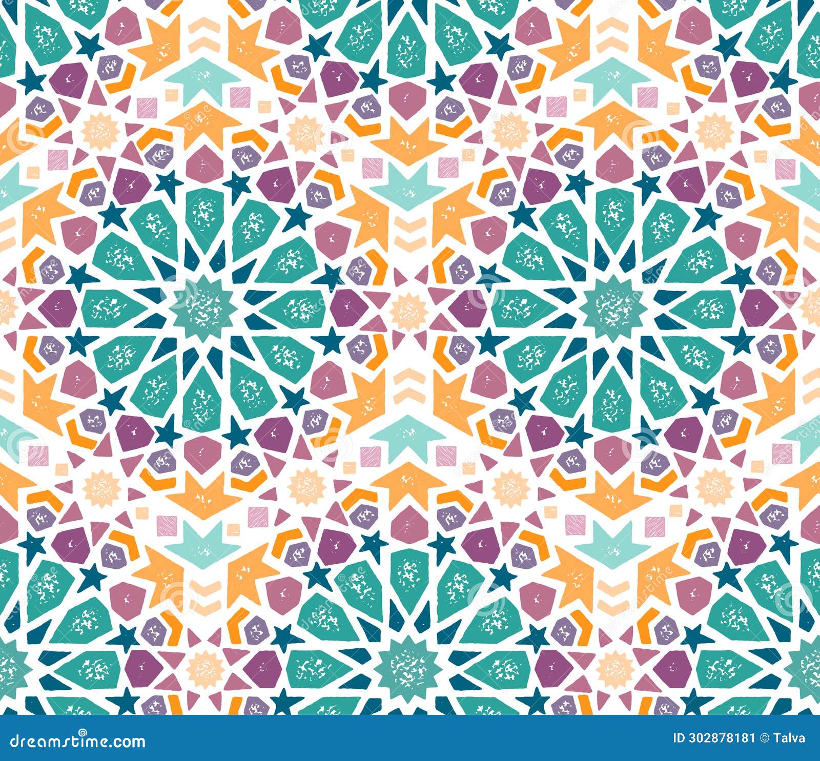 Abstract Hand Drawn Seamless Pattern, Arabic Style, Background, Great ...