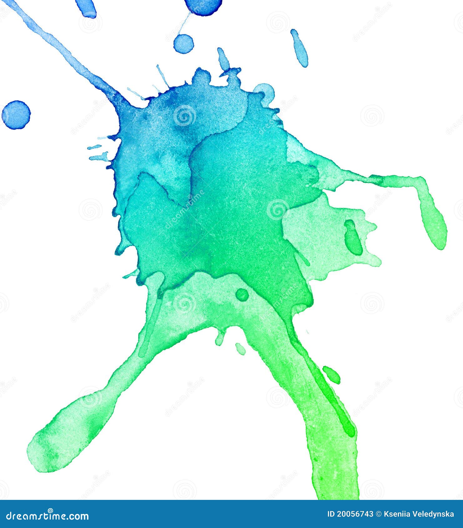 Abstract Hand Drawn Watercolor Blot Stock Illustration - Illustration ...