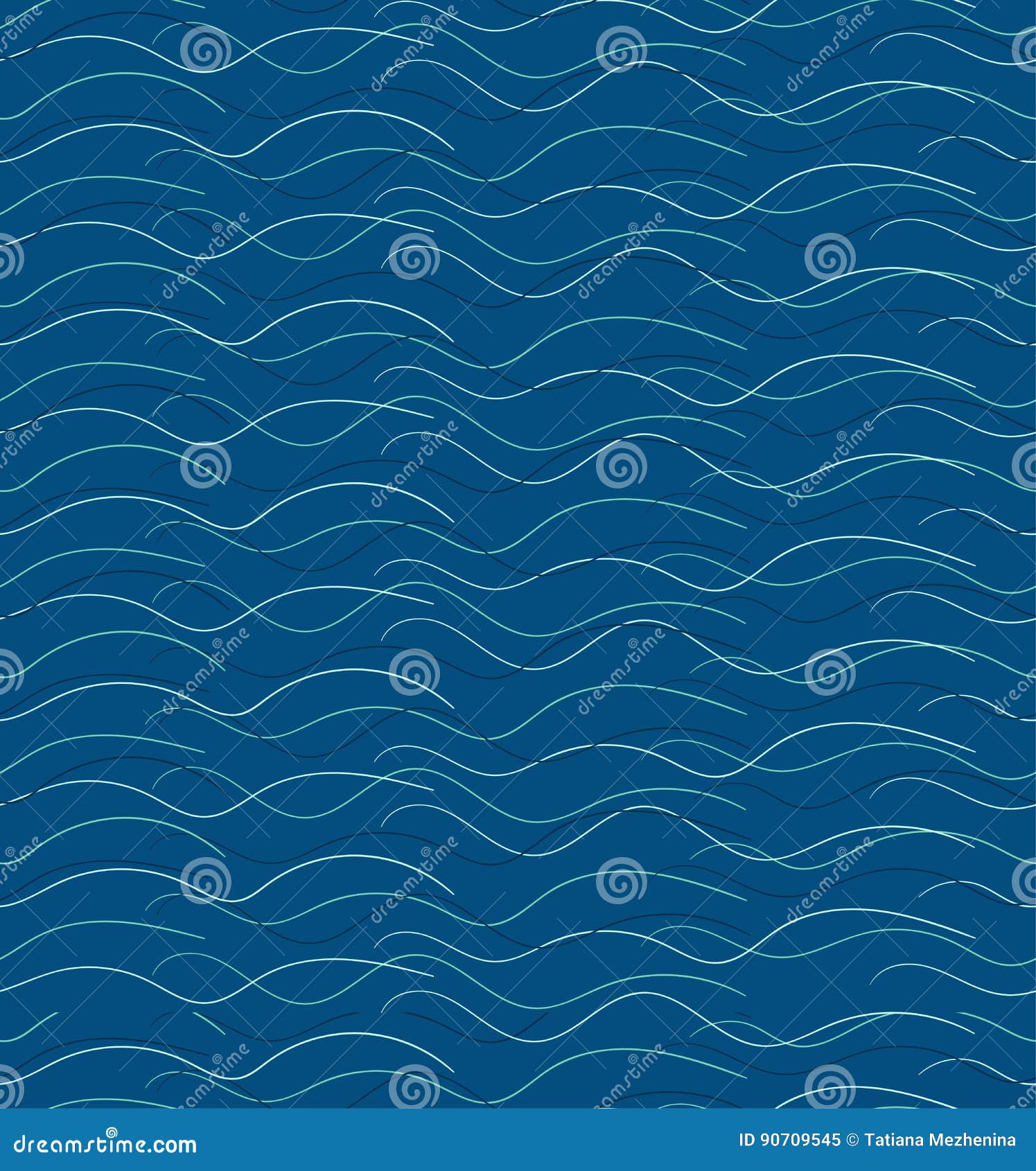Abstract Hand Drawn Waves Pattern Stock Illustration - Illustration of ...