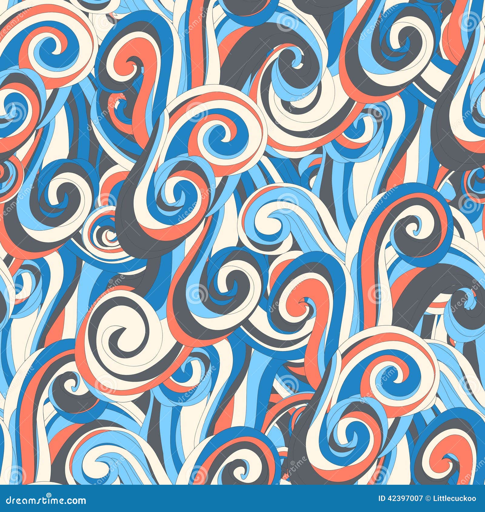 Abstract Hand-drawn Waves Texture Stock Vector - Illustration of ...