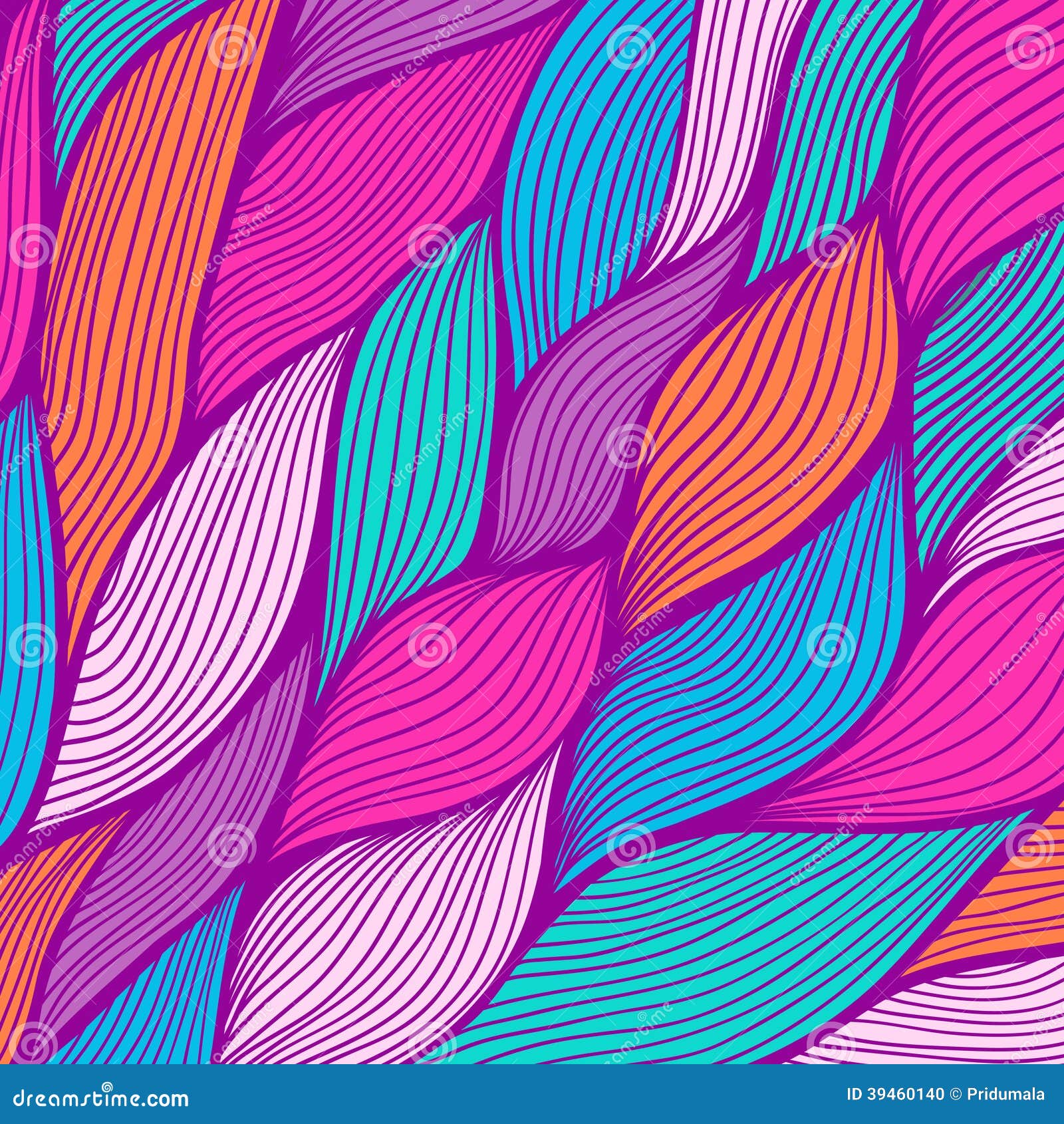 Abstract Hand-drawn Waves Texture, Wavy Background. Colorful Wa Stock ...