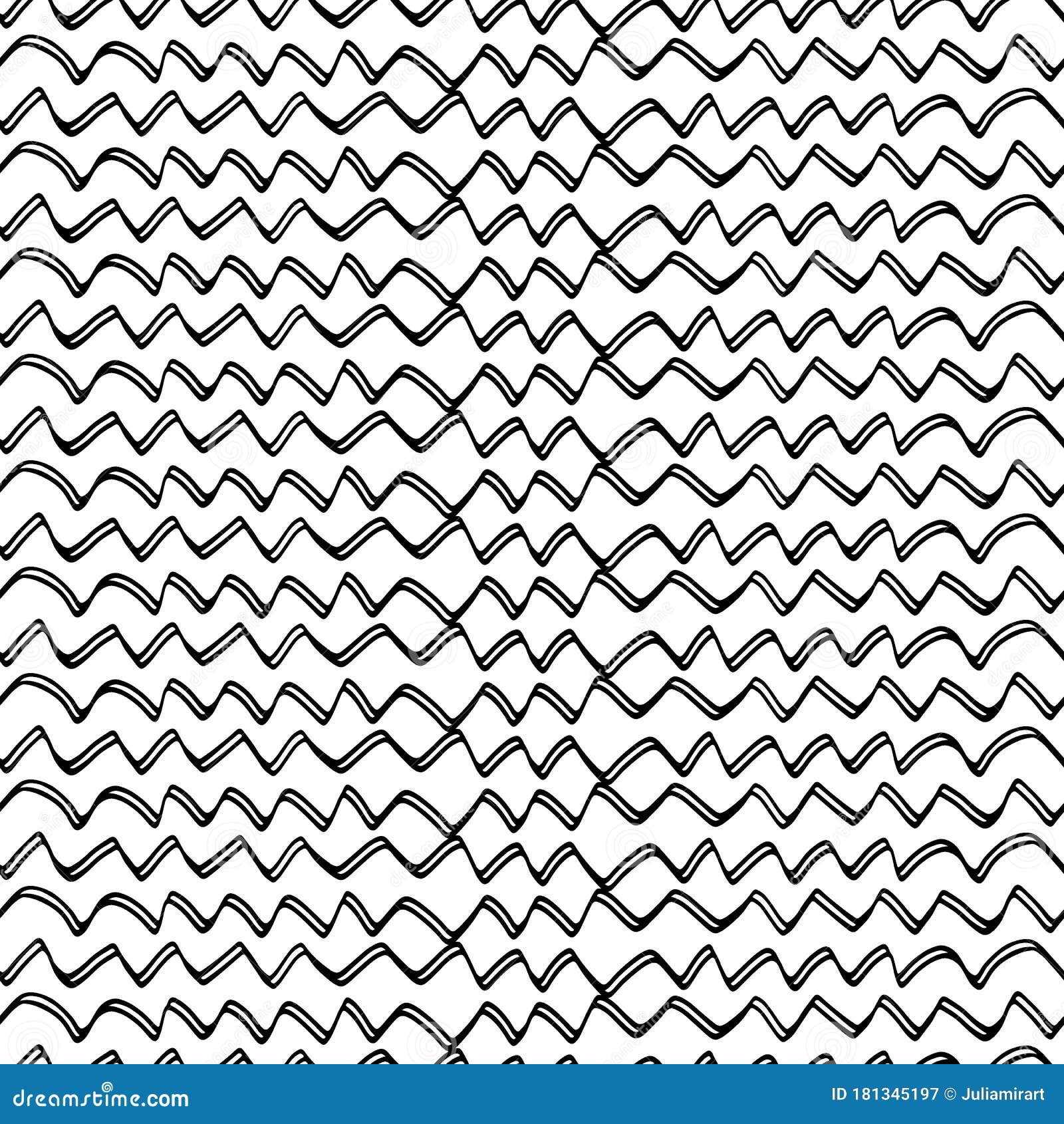 Abstract Hand Drawn Zig-zag Lines-05 Stock Illustration - Illustration ...