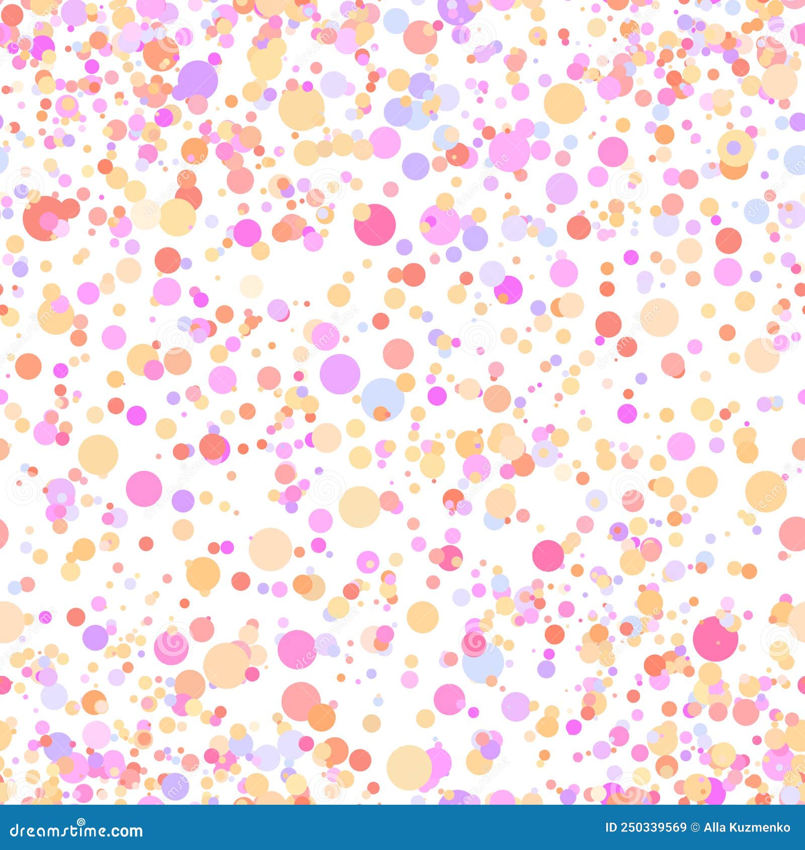 Abstract Hand Drown Polka Dots Background White Dotted Seamless