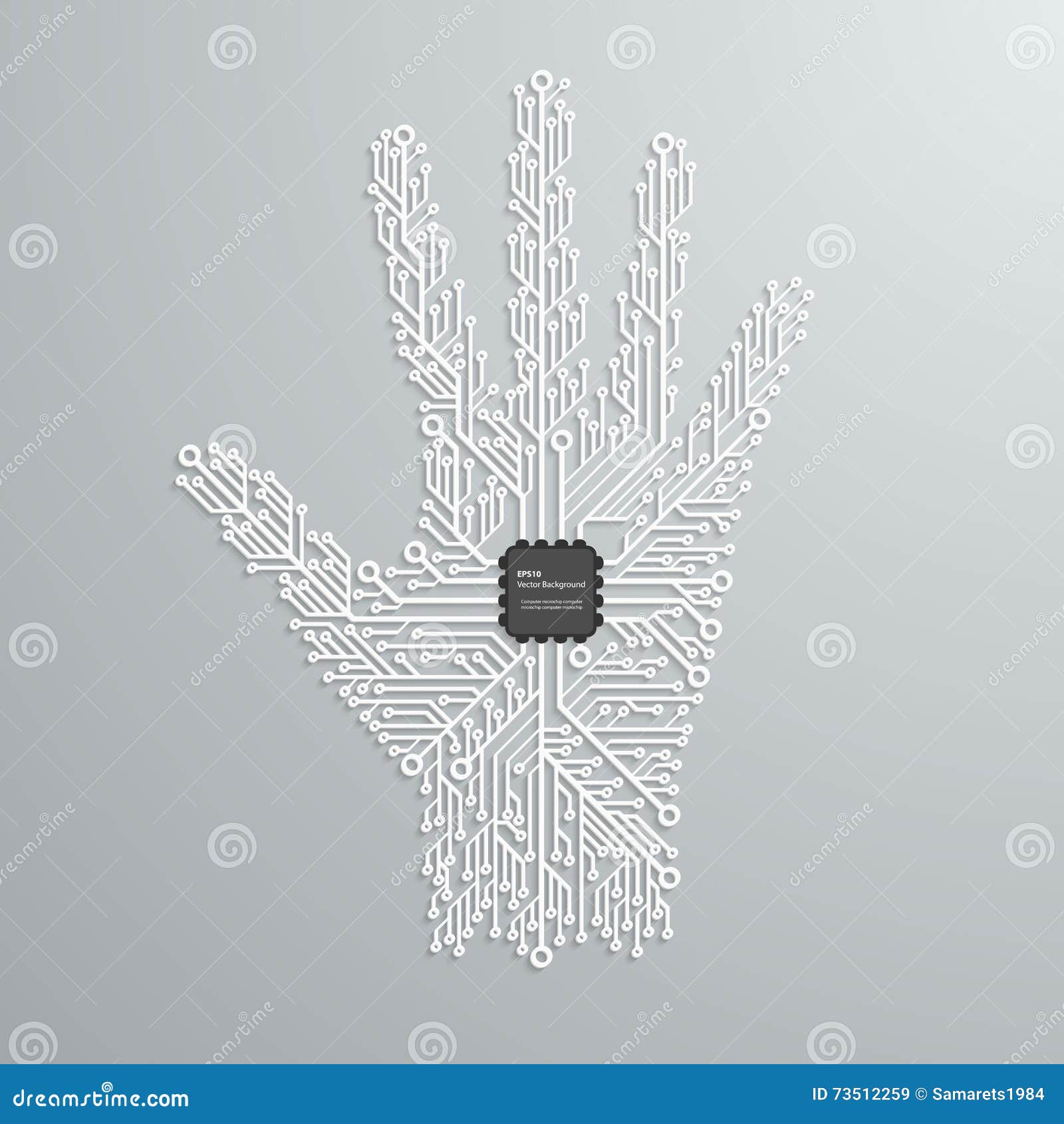 Hand Electronic Tracking Devices Access Technology Concept Palm Sensor ...